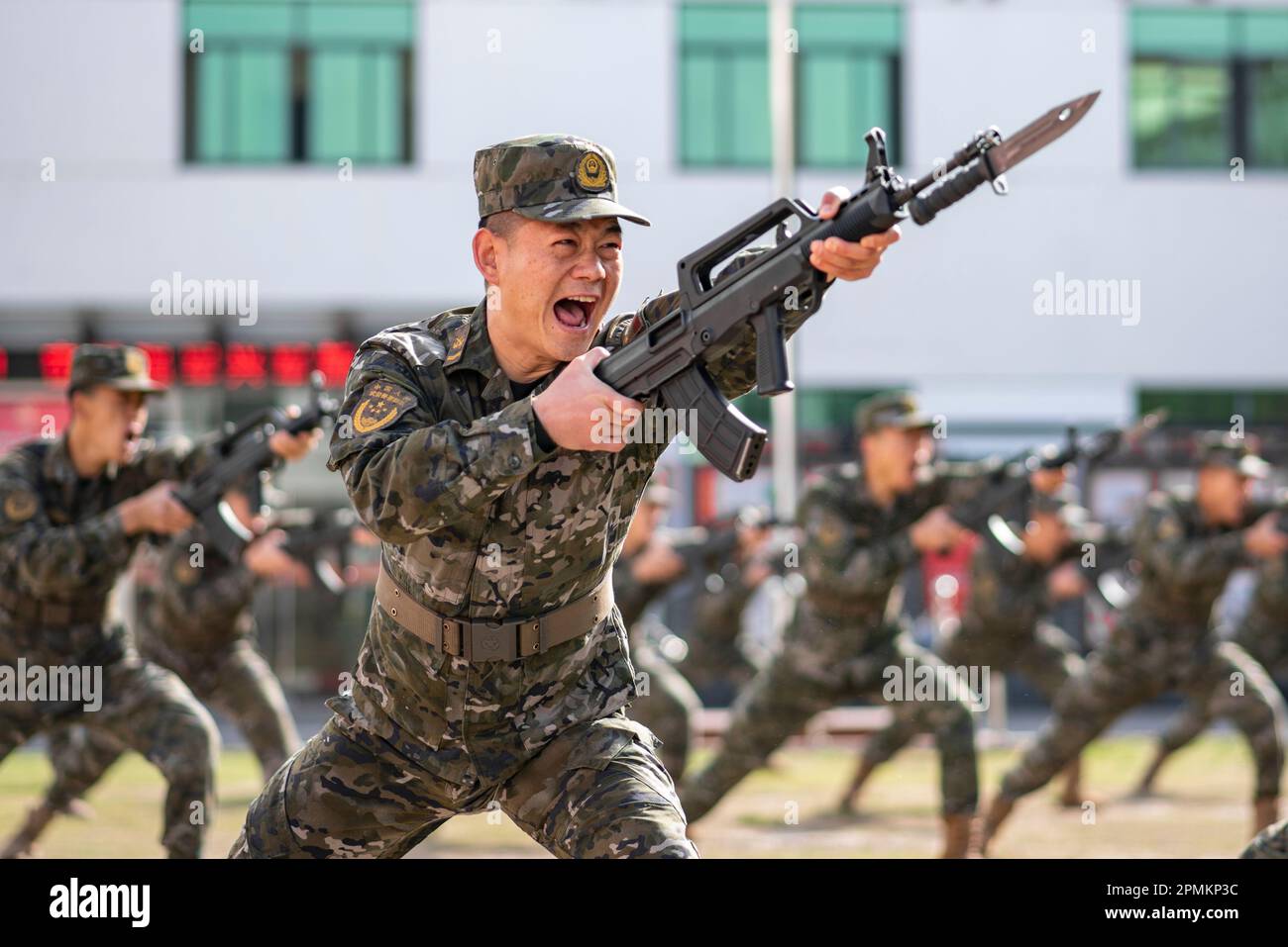 SHANGHAI, CHINA - APRIL 14, 2023 - Chinese armed police officers ...