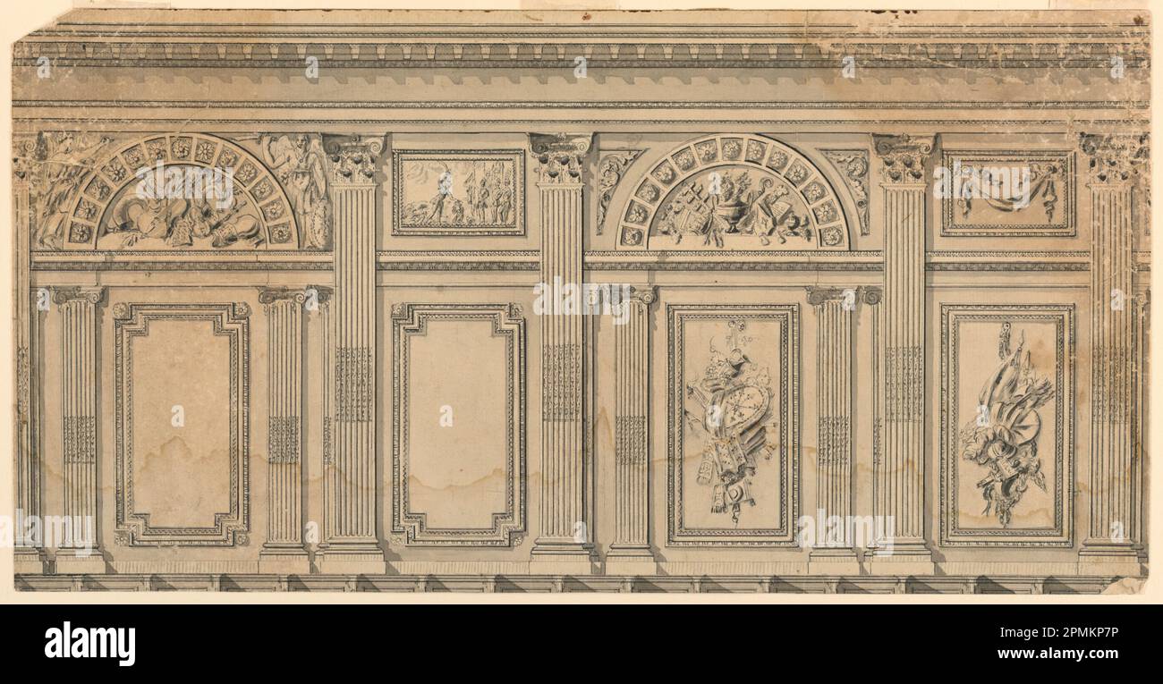 Drawing, Design for a Church Choir; France; pen and ink, inkwash ...