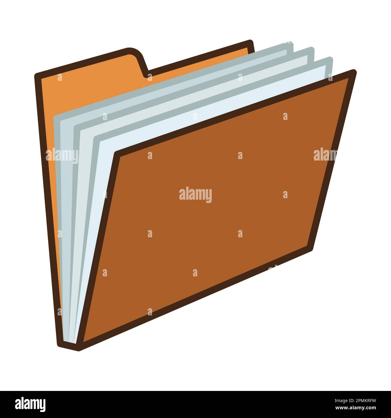 Paper archive on a Brown Folder. Business Icon Vector Illustration ...