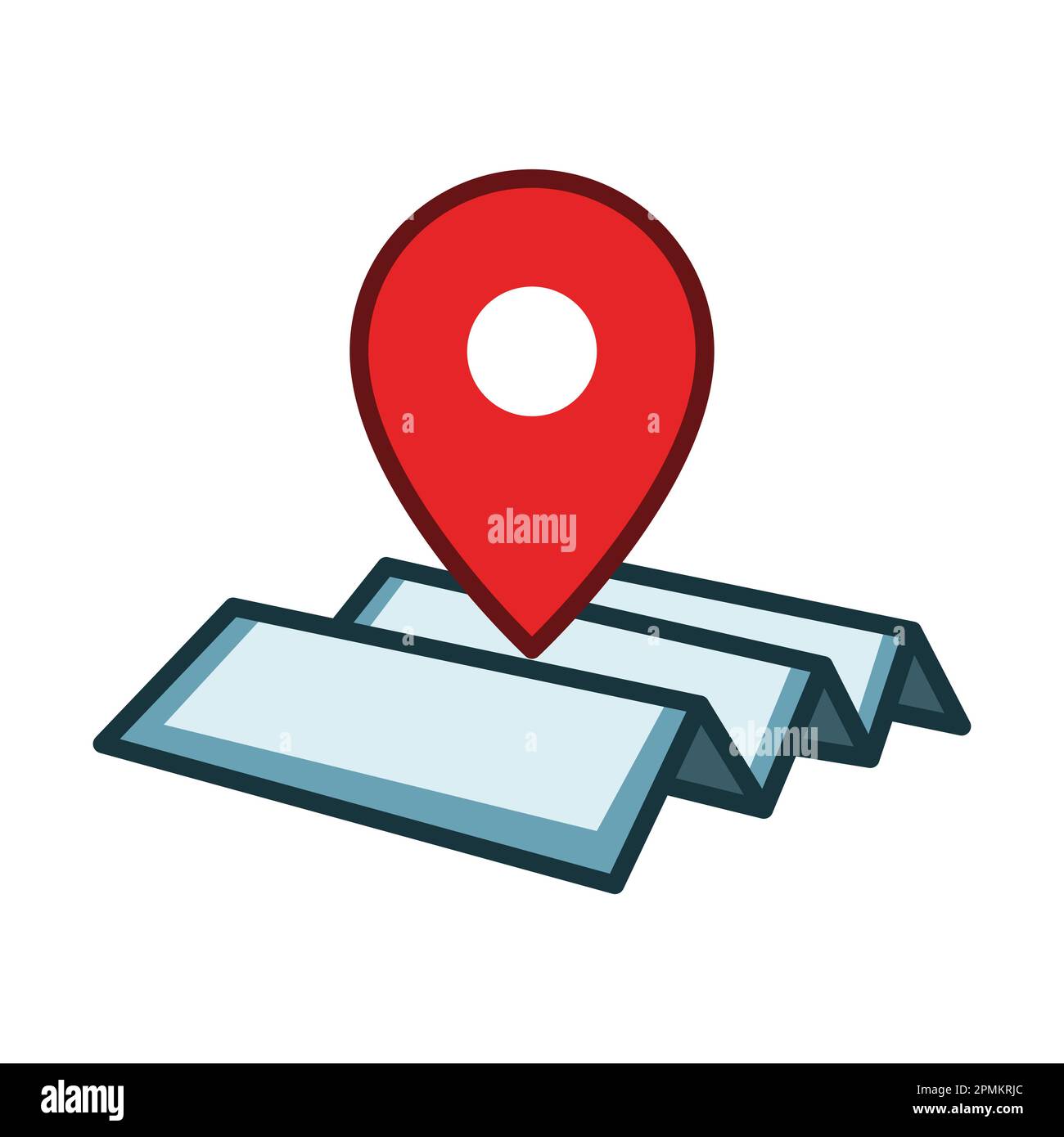 Business Map With Red Pointer. Business Icon Vector Illustration Stock ...