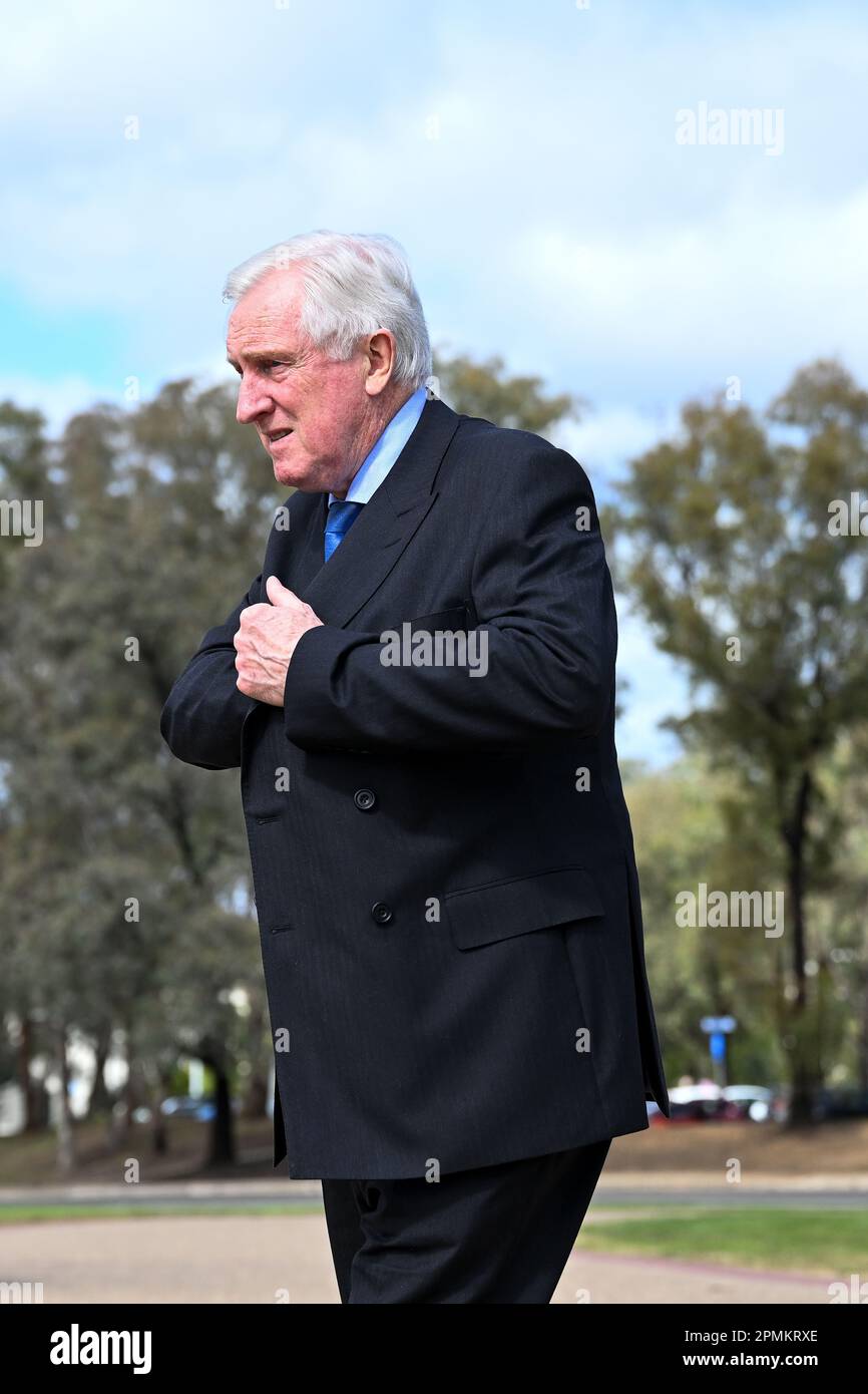 Former Opposition Leader John Hewson arrives for the state funeral for ...