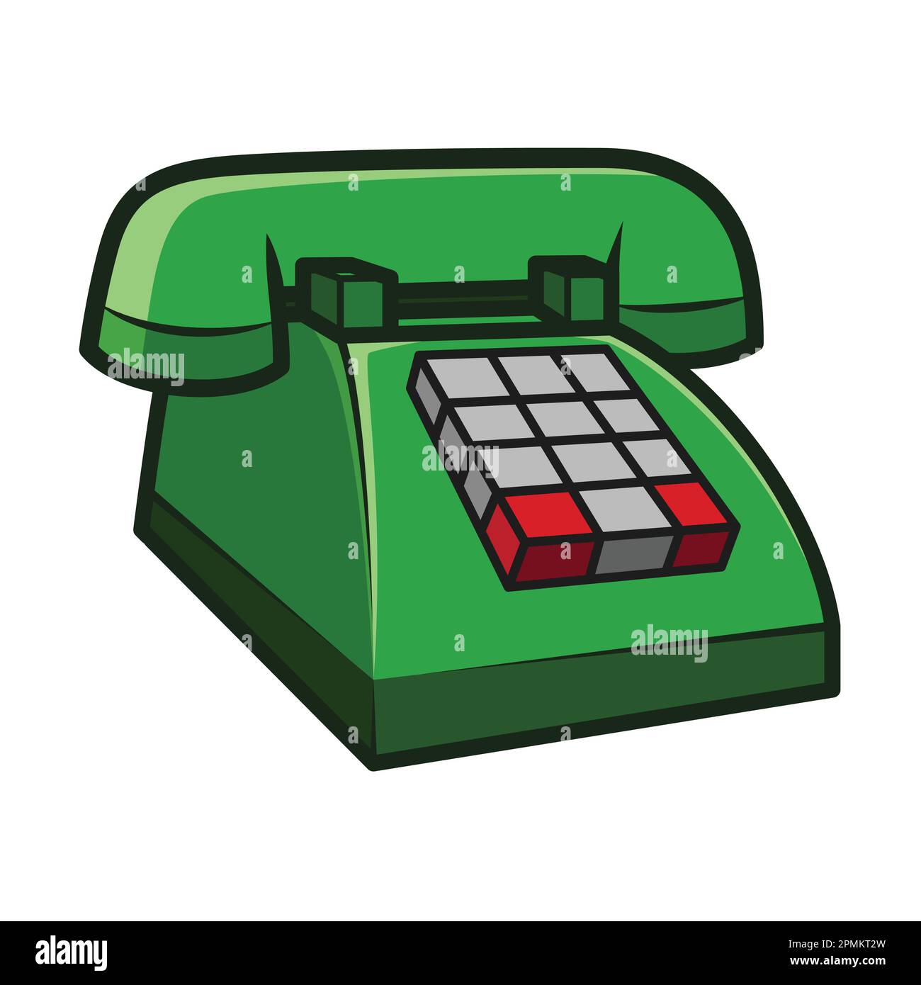 Green Analog Telephone Technology. Business Icon Vector Illustration ...