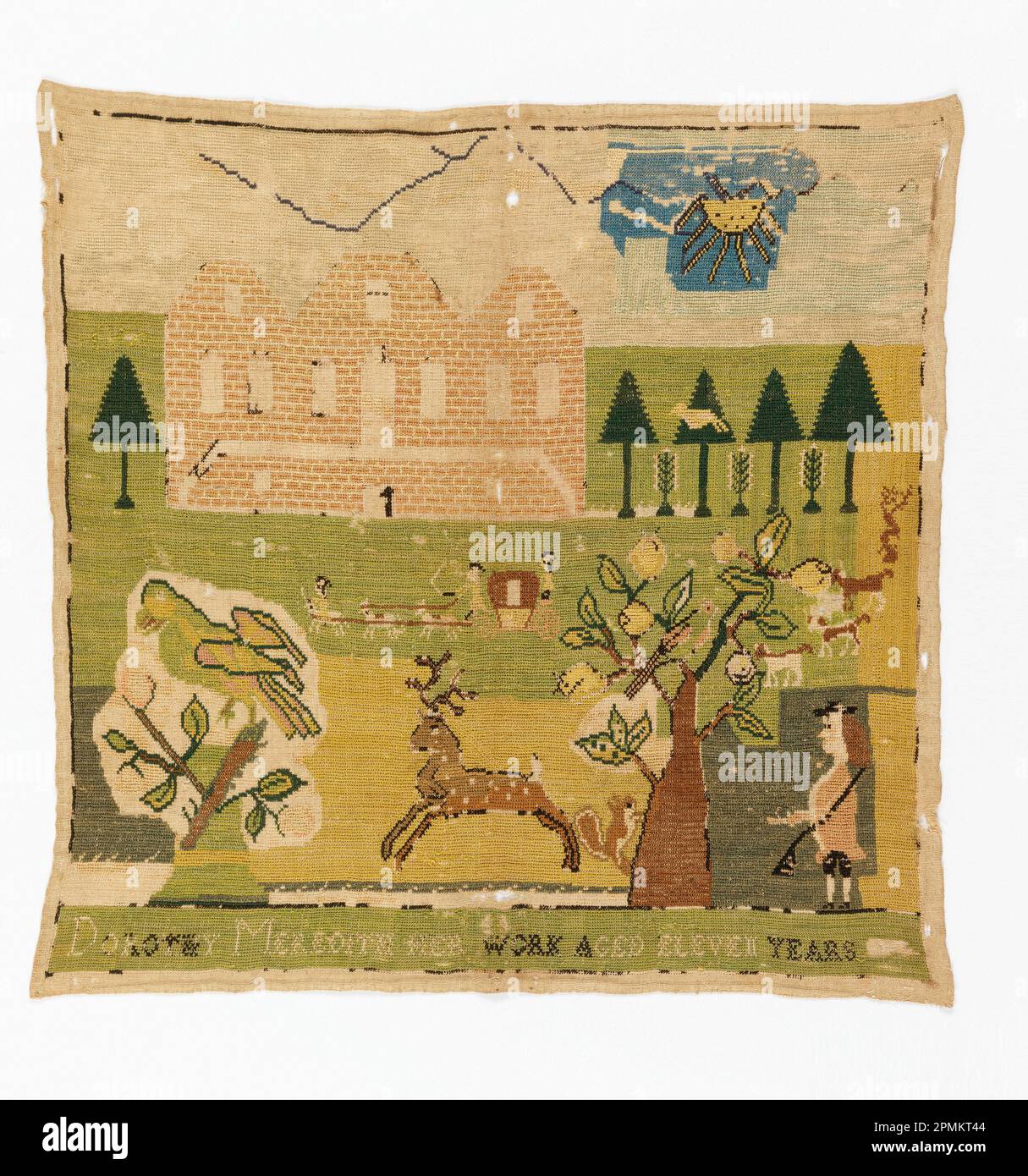 Sampler (England); Embroidered by Dorothy Meredith; silk embroidery ...