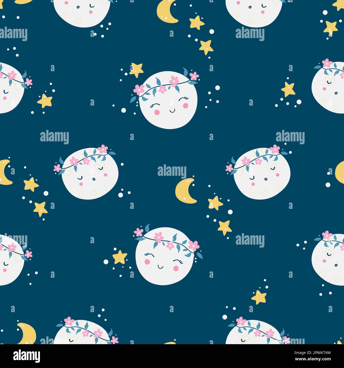 Vector hand-drawn color seamless childish simple pattern for kids with ...