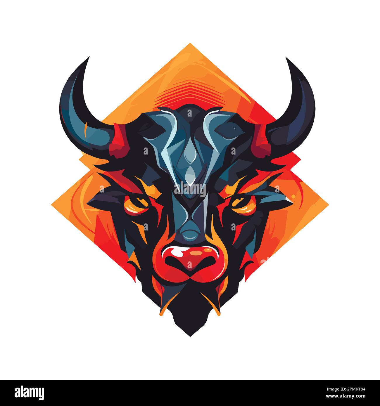 Angry Bull Head Logo