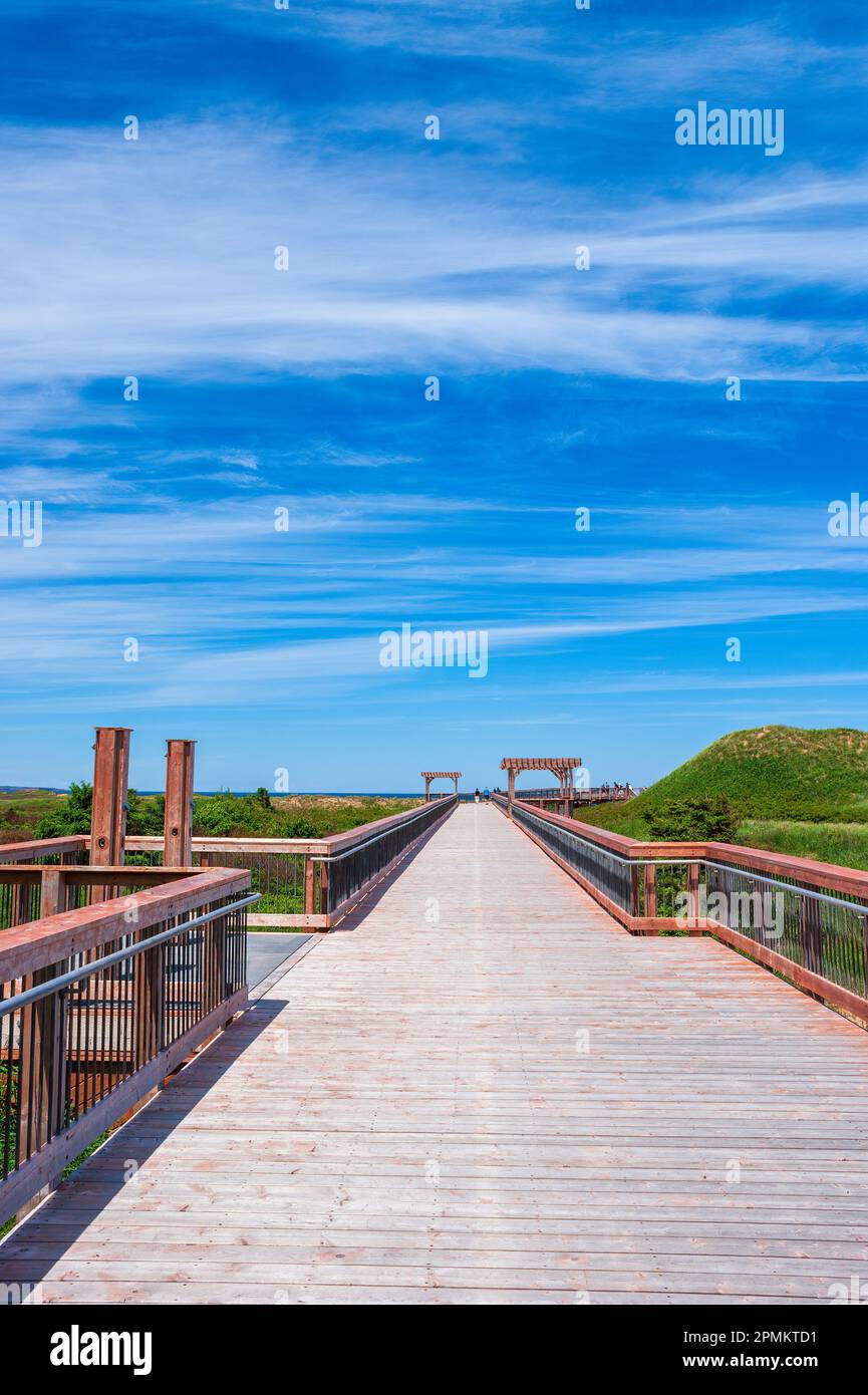 Cavendish Beach. A wheelchair accessible boardwalk to the beach, built ...