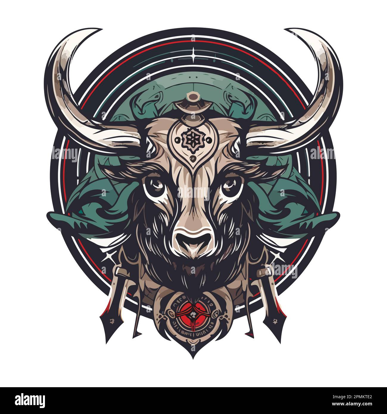 Angry Bull Face Tattoo