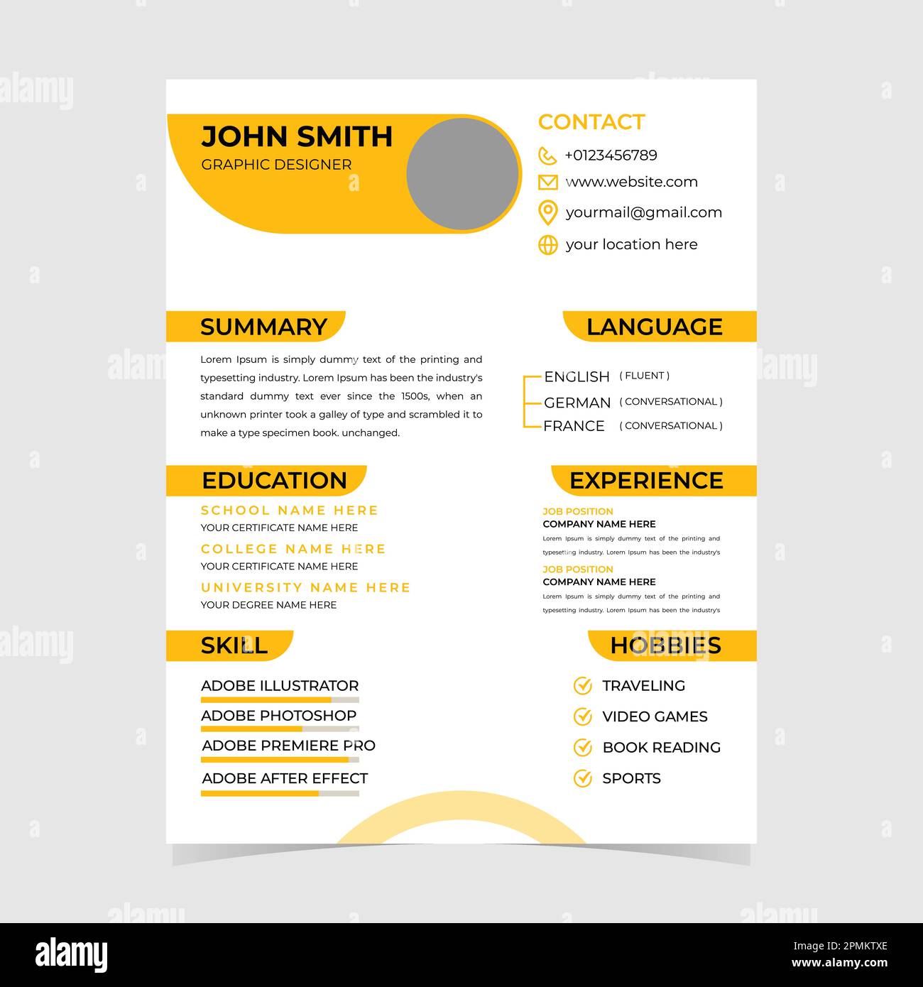 Simple cv hi-res stock photography and images - Alamy