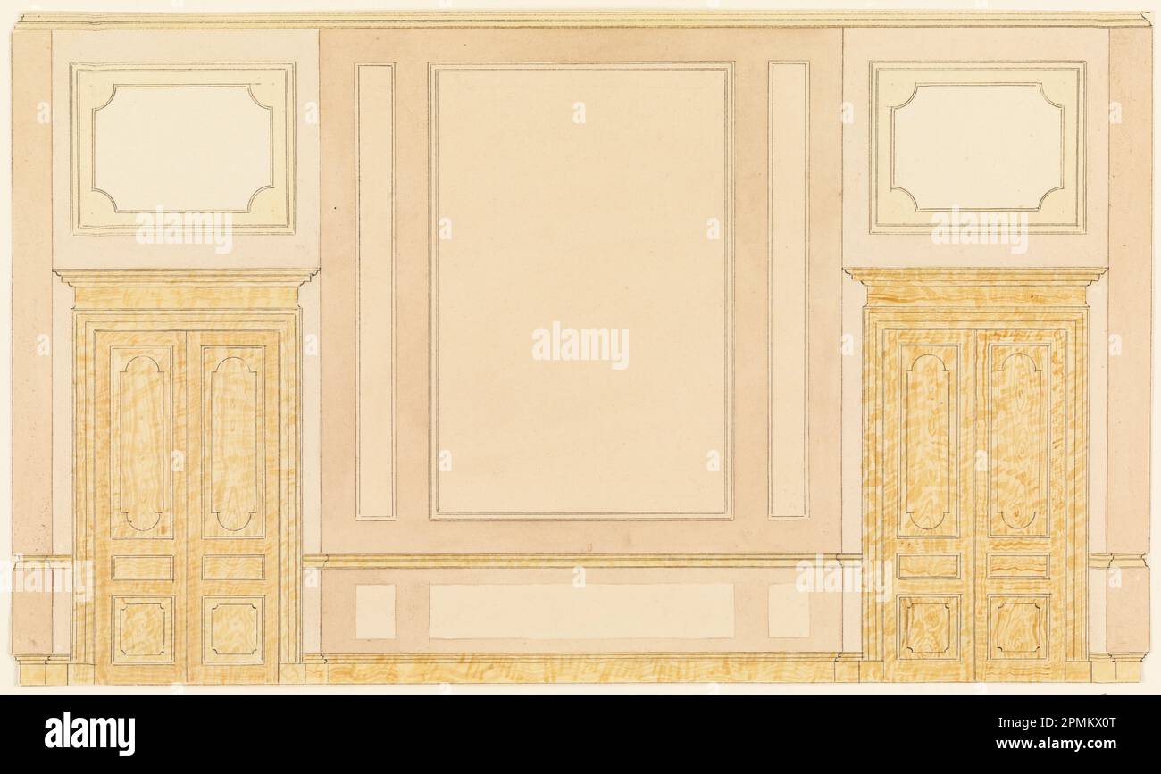 Drawing, Side wall elevation; Designed by Frederick Crace (English, 1779–1859); England ...