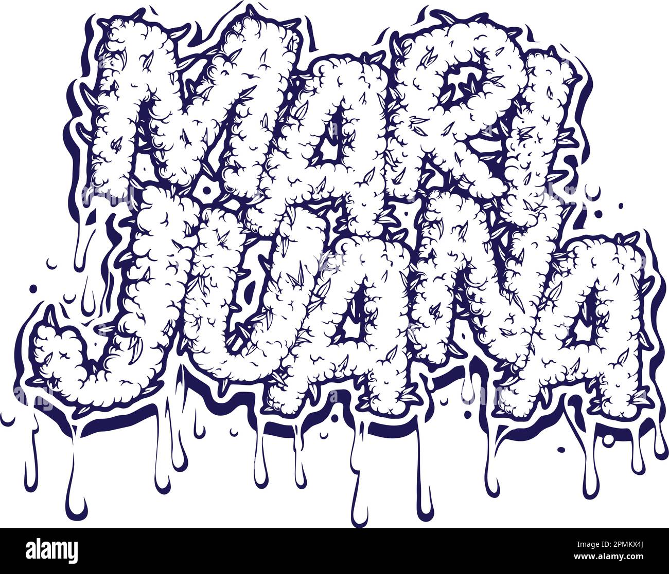 Dripping marijuana font lettering weed smoke illustrations silhouette ...