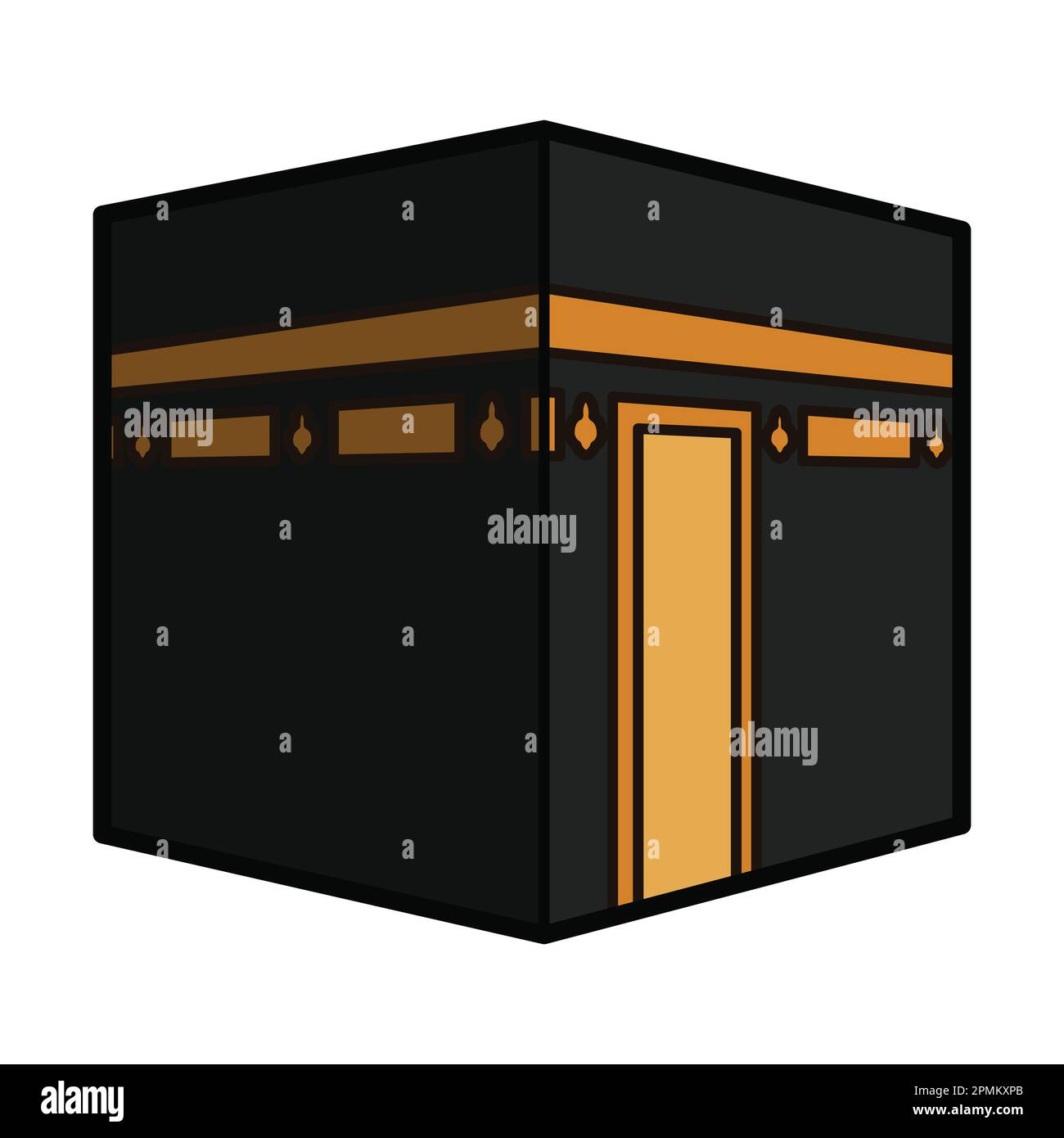 Kaaba Qibla for Muslims. Eid Mubarak Icon Vector Illustration Stock Vector Image & Art - Alamy