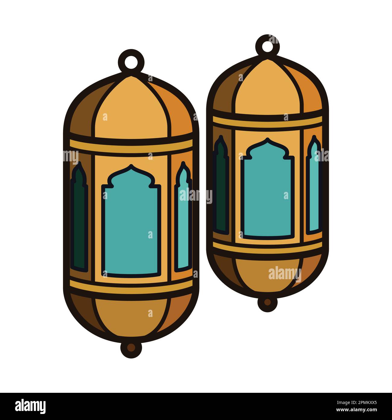 Lanterns to Light Up Eid al-Fitr. Eid Mubarak Icon Vector Illustration ...