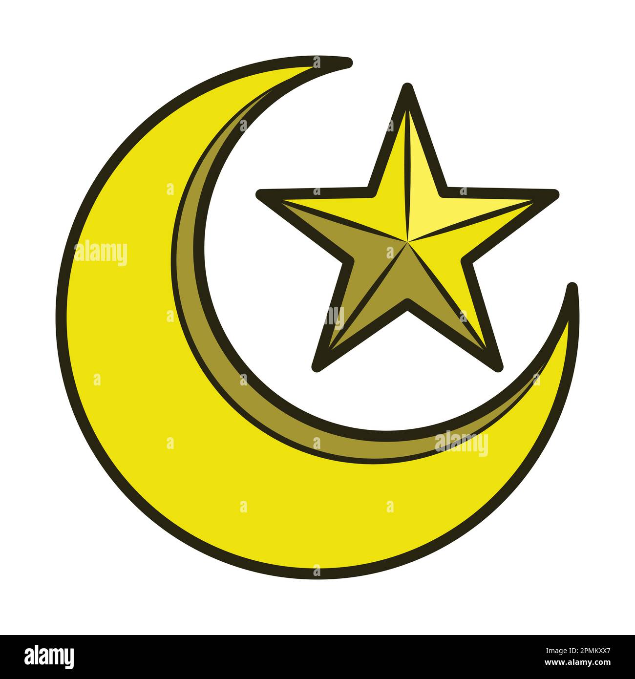 Symbol of Muslim People. Eid Mubarak Icon Vector Illustration Stock ...