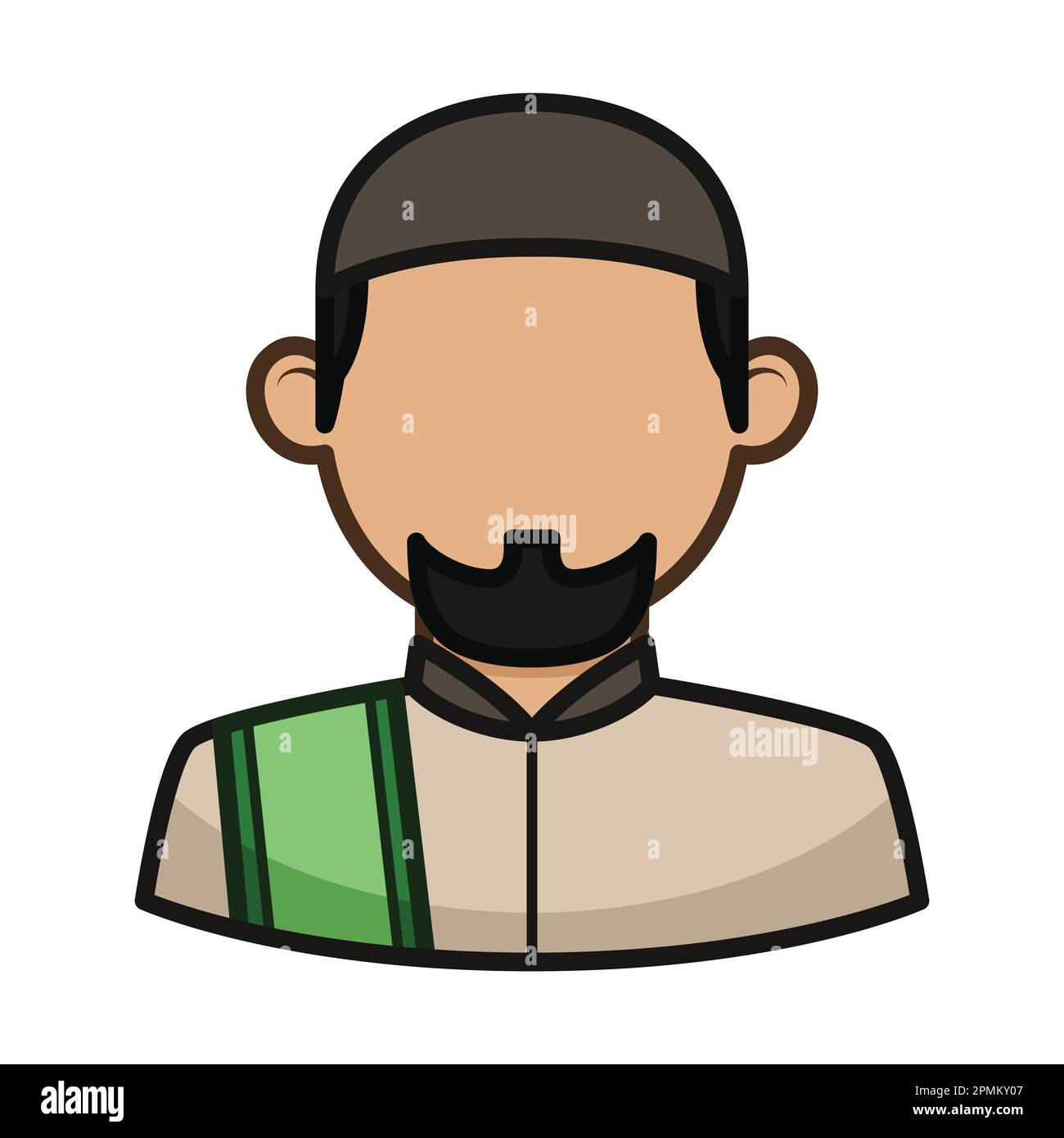 Men Wearing Muslim Clothing. Eid Mubarak Icon Vector Illustration Stock ...