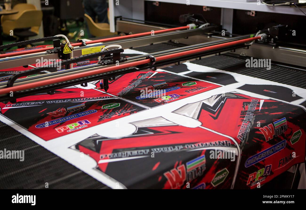 Bangkok Thailand March 31 2023 Sublimation Printer Printing T Shirt Show In Print Tech 2023