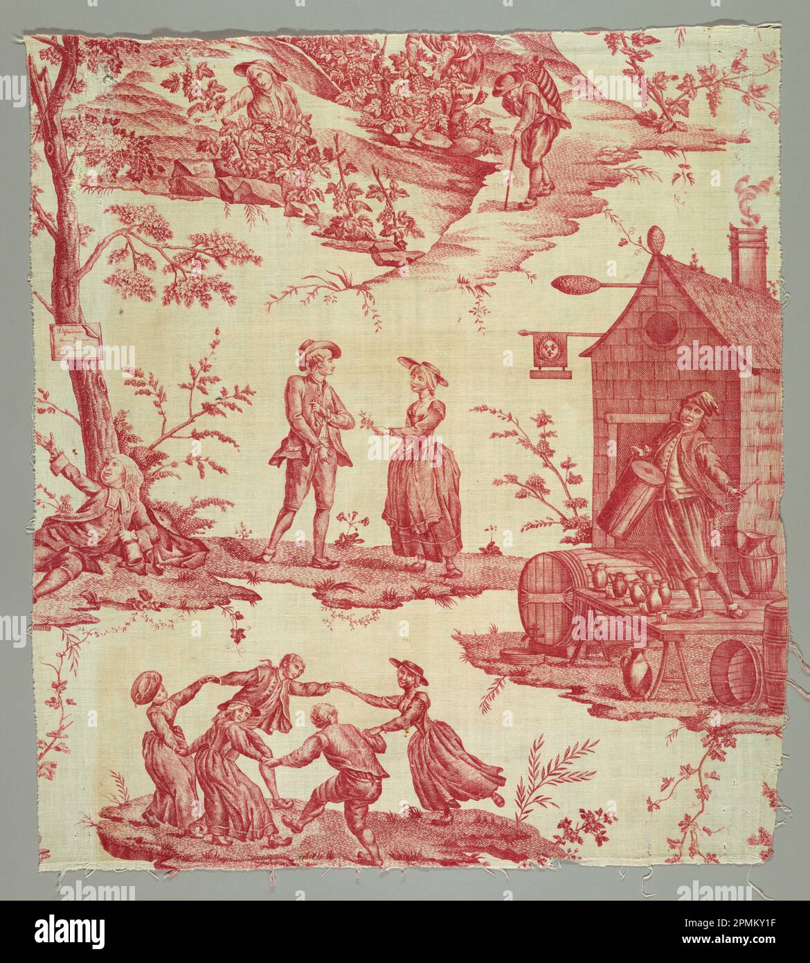 Textile, Les Vendanges; Designed by Jean-Baptiste Marie Huet (French ...