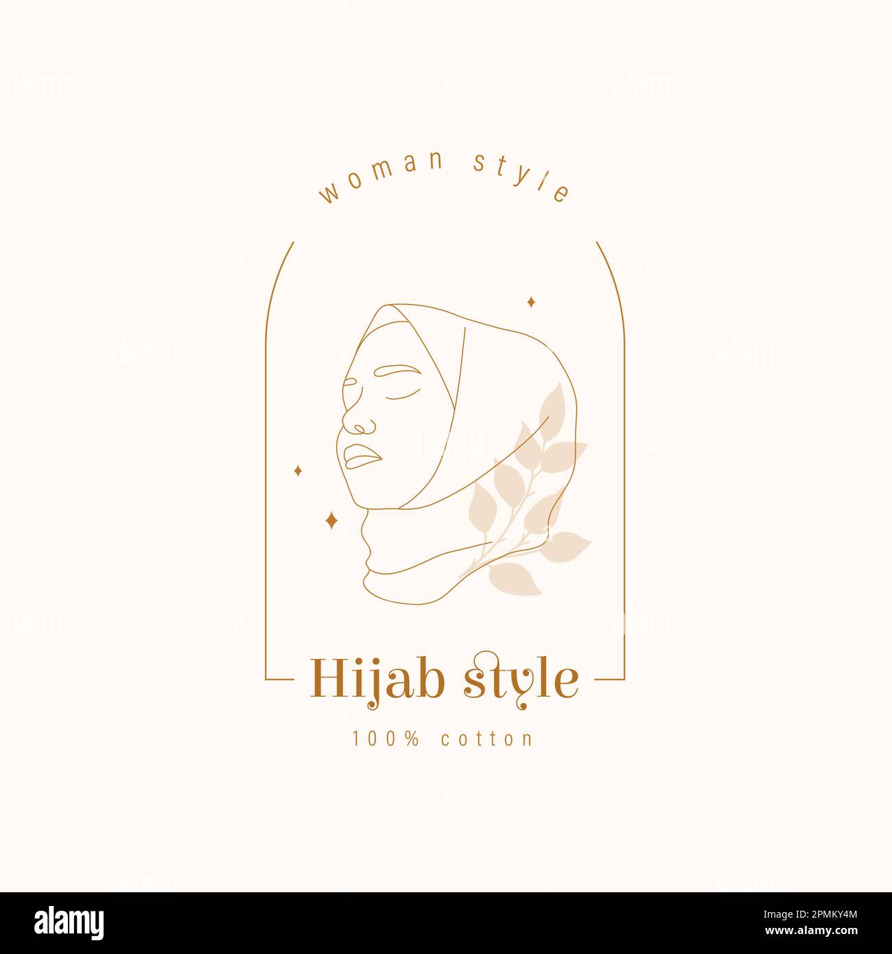 Hijab style logo template. Modern design for headdress boutique or ...