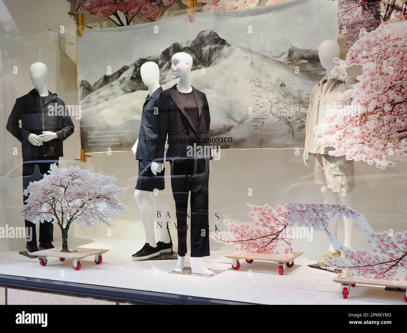 TOKYO, JAPAN - April 13, 2023: A Barneys New York window display for a ...