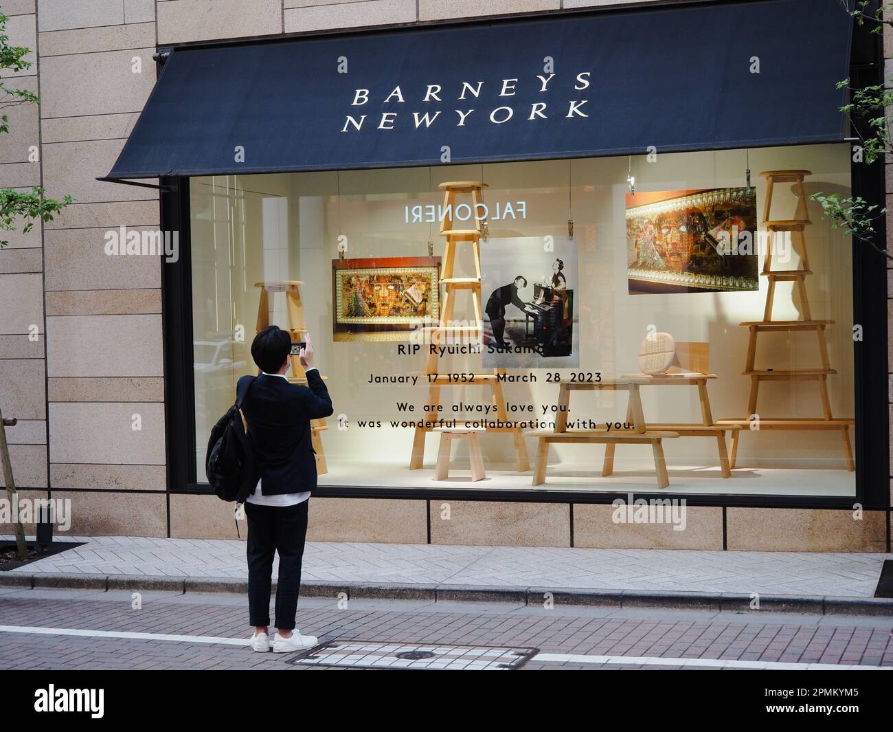 TOKYO, JAPAN - April 13, 2023: A Barneys New York tribute to Ryuichi ...