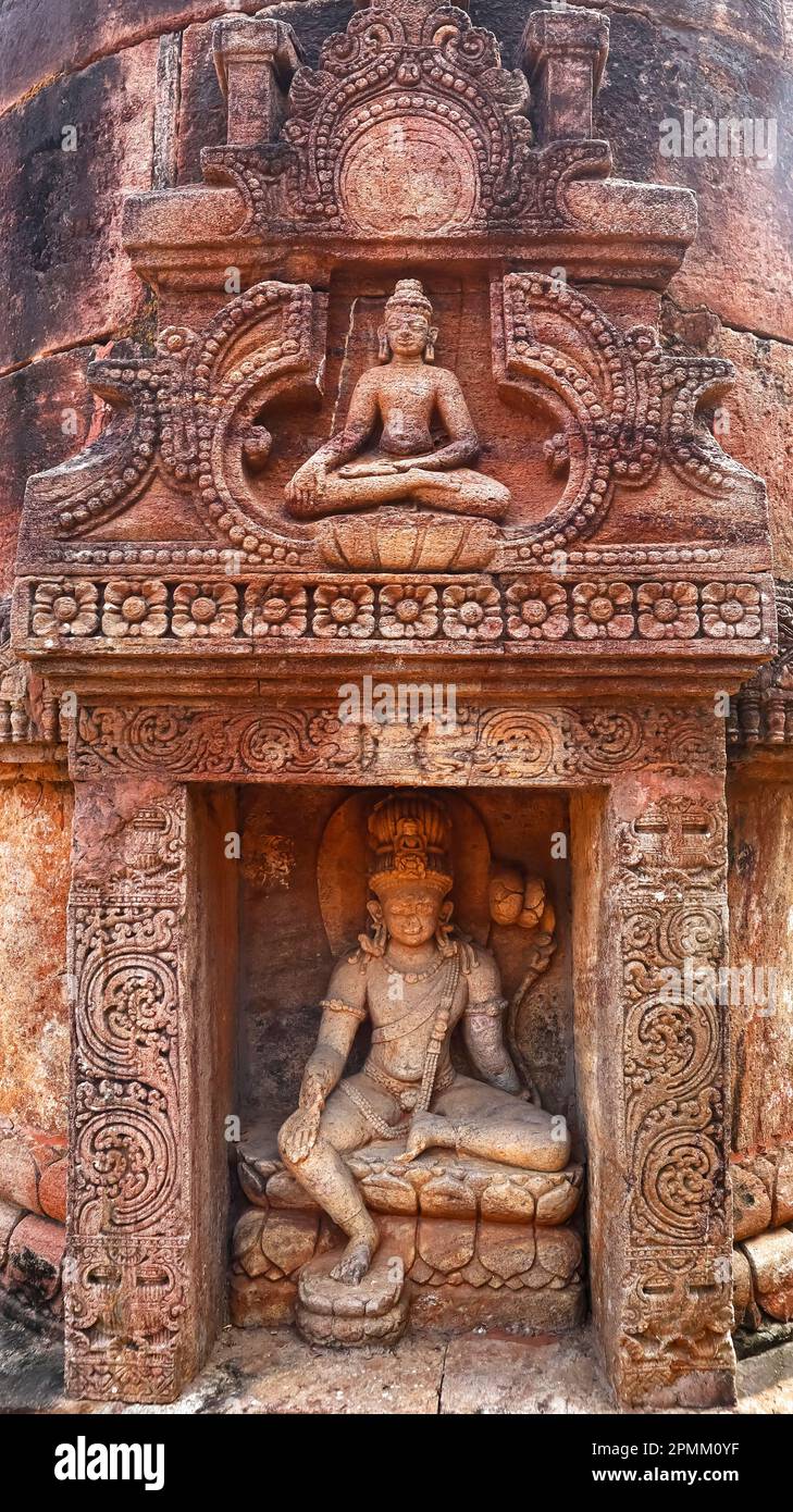 Sculptures of Lord Buddha and Buddhist God on the Stupa of Monastery No ...