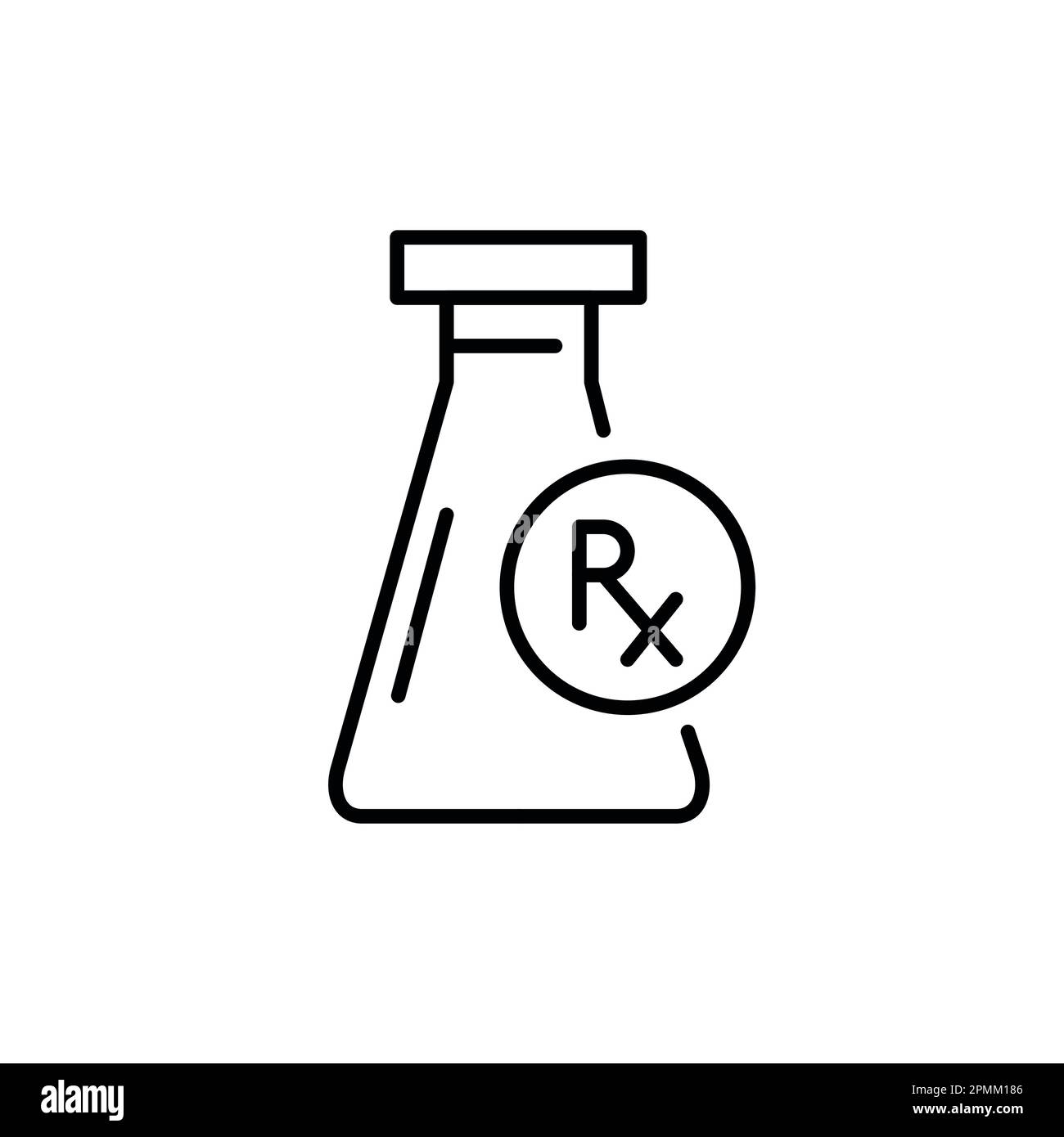 Prescription drug. Glass flask with prescription symbol. Pixel perfect ...