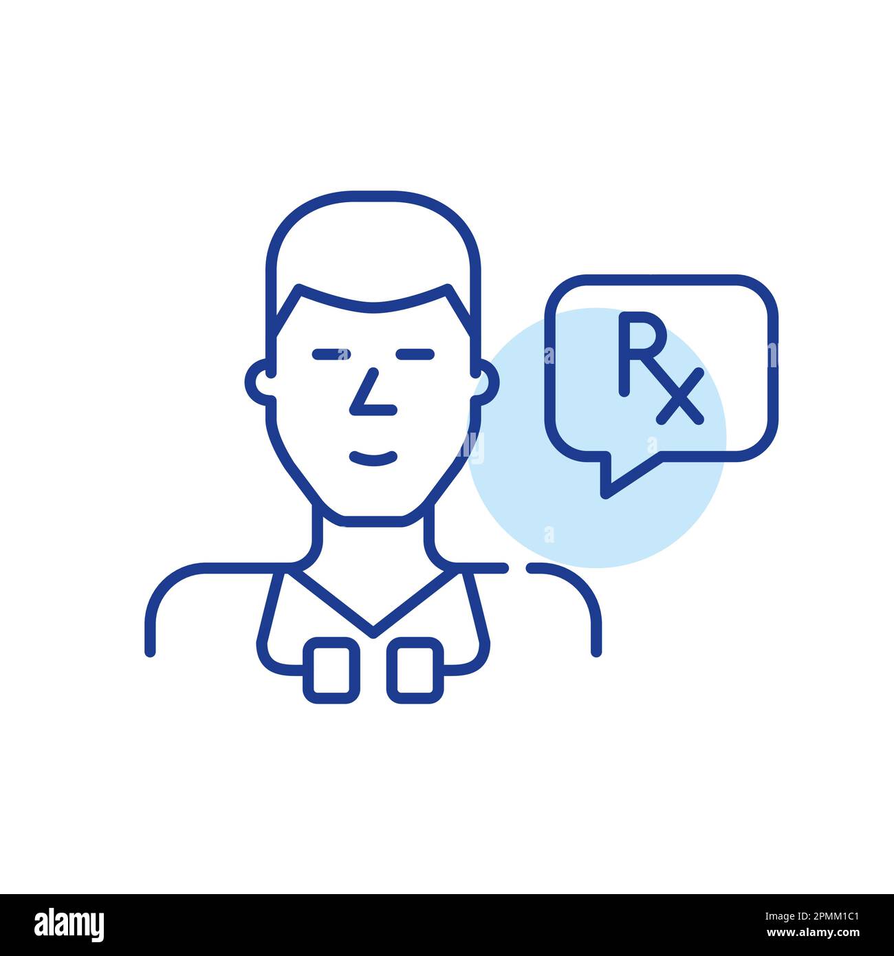 GP doctor with stethoscope writing prescription. Pixel perfect ...