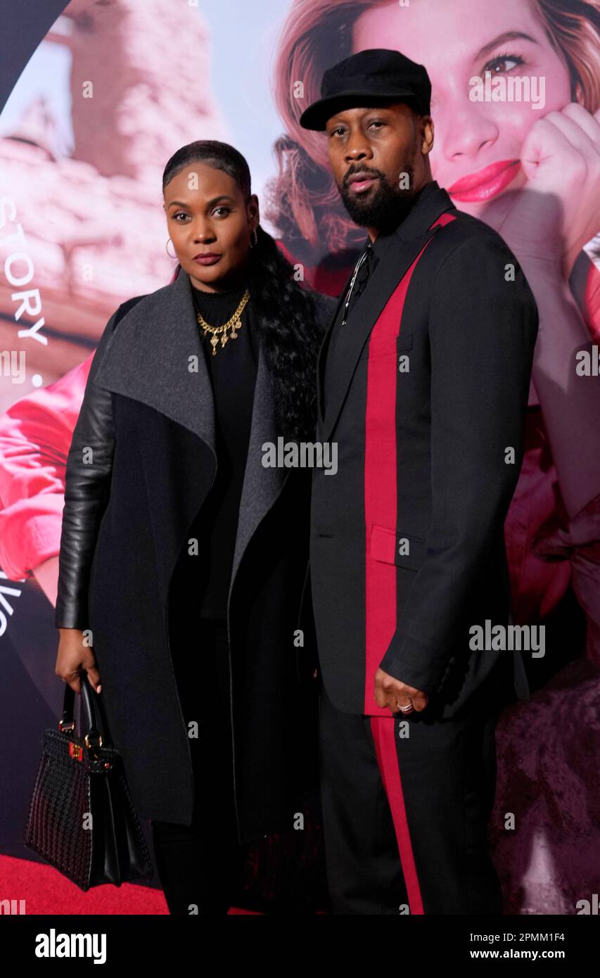RZA, right, poses with his wife Talani Rabb at the premiere of a 4K ...