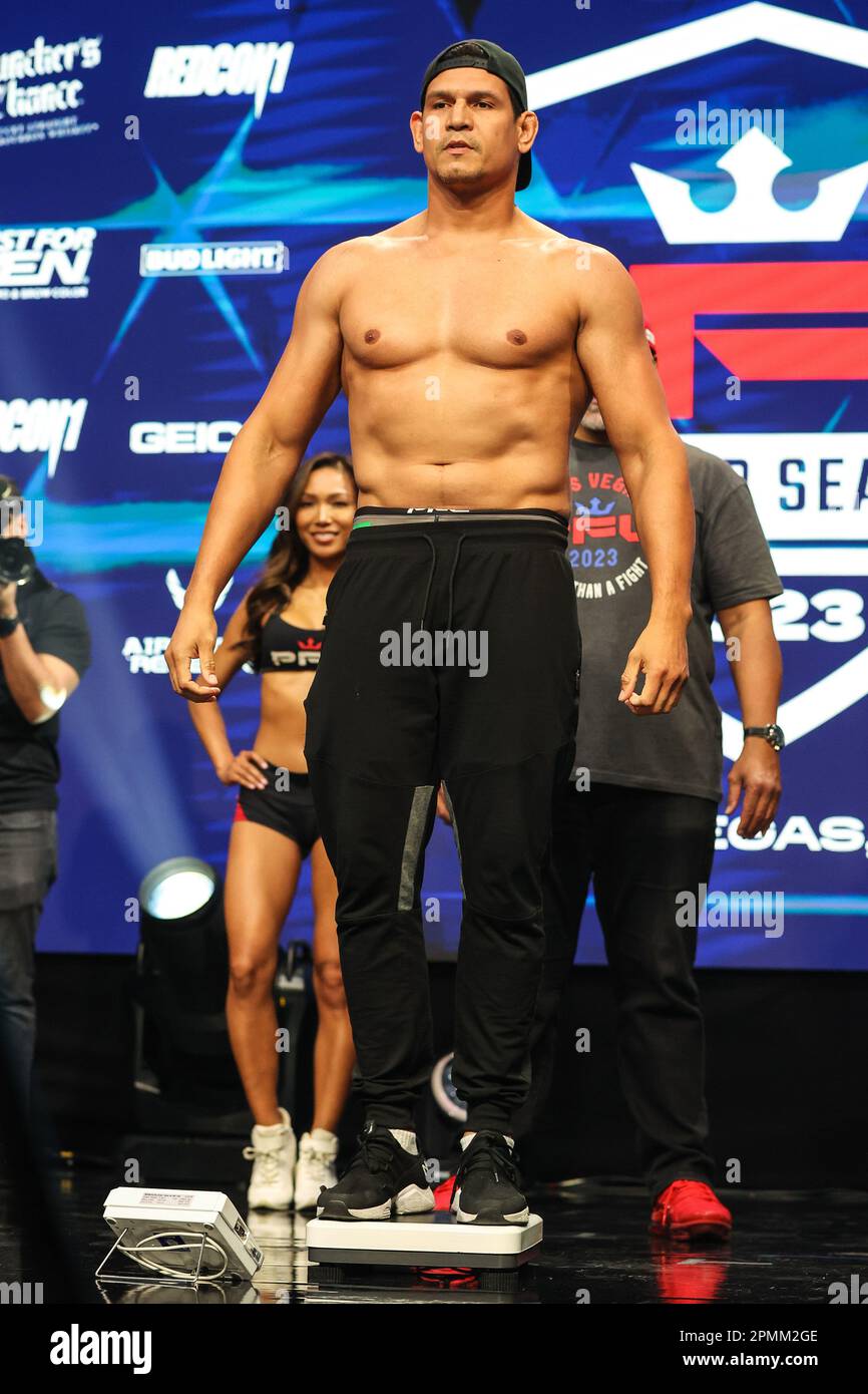 Las Vegas, NV, USA. 13th Apr, 2023. Heavyweight Cezar Ferreira on stage ...