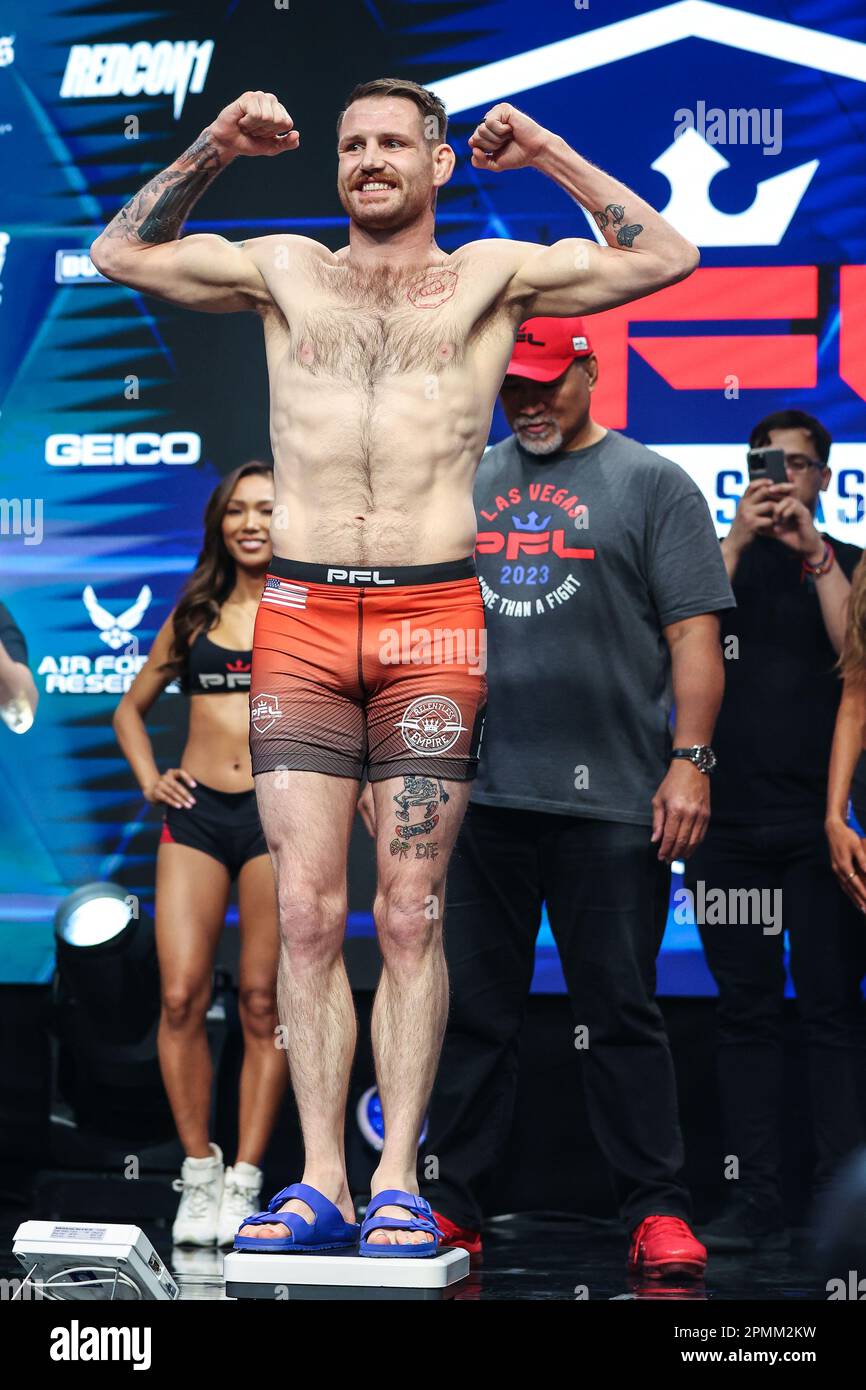 Las Vegas, NV, USA. 13th Apr, 2023. Lightweight Clay Collard on stage ...