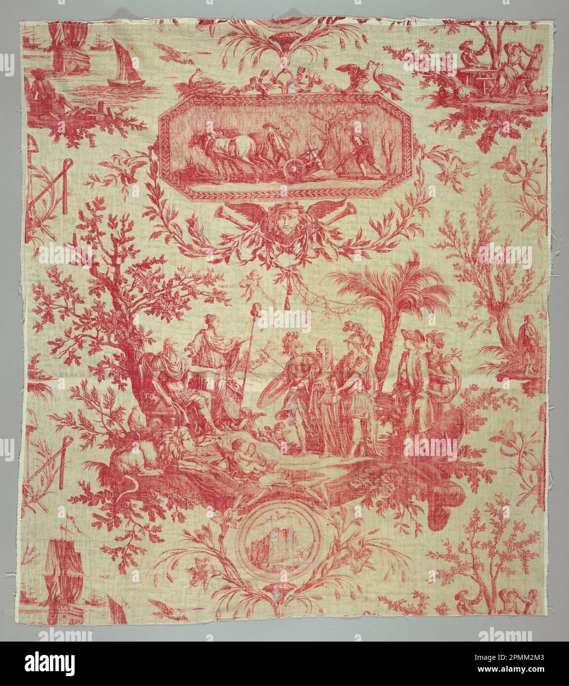 Textile, Louis XVI restaurateur de la liberté; Designed by Jean ...