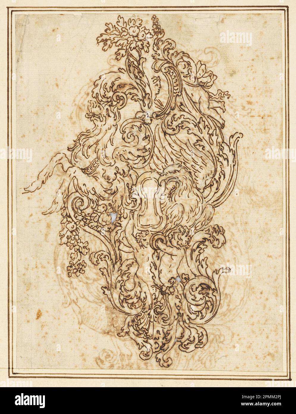 Drawing, Recto, Design for a door handle with alternative suggestions ...