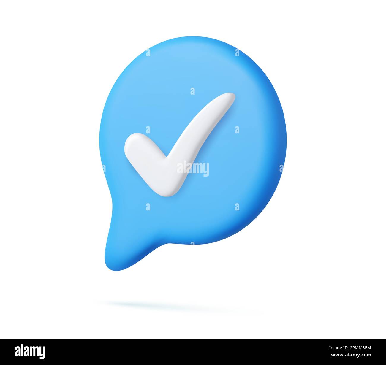 3d Blue yes check mark icon symbol or tick ok correct button Stock ...