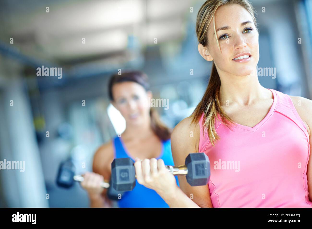 Im making great progress. A beautiful young woman working out at the ...