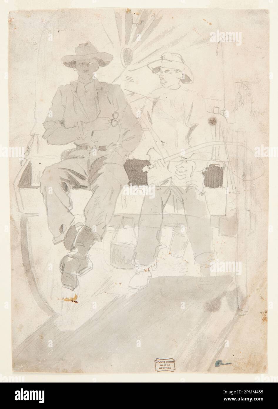 Drawing, Two Men in an Army Wagon; Winslow Homer (American, 1836–1910 ...