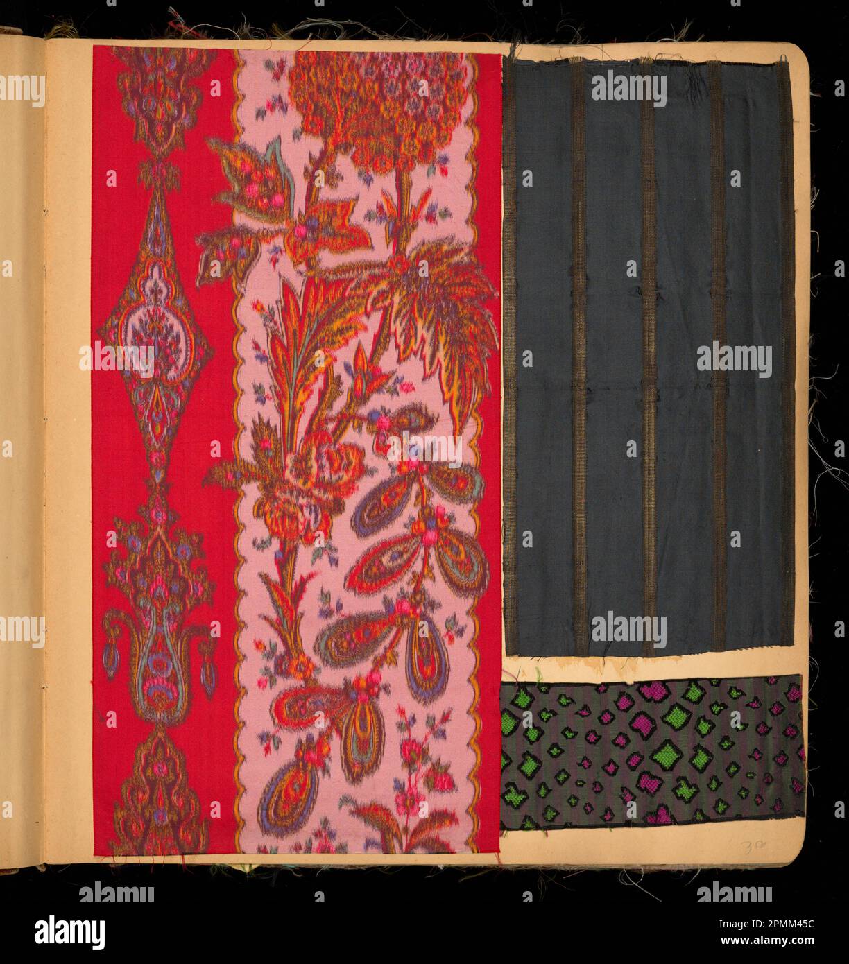 Scrapbook (USA); silk, metallic, wool; Closed book: 35 x 32 x 7 cm (13 ...