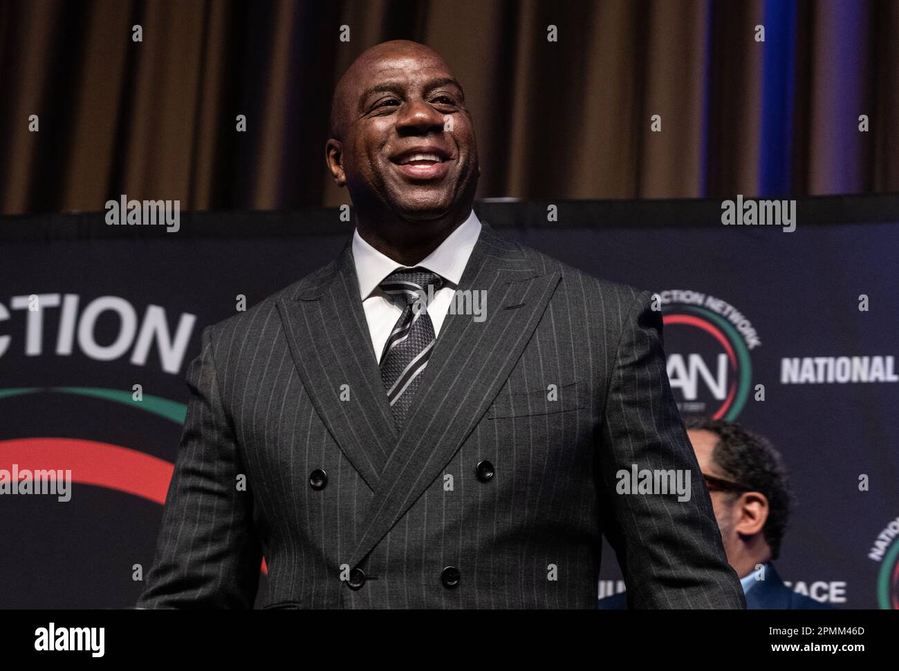 Earvin Magic Johnson participates in chat with mayor Eric Adams and Al ...