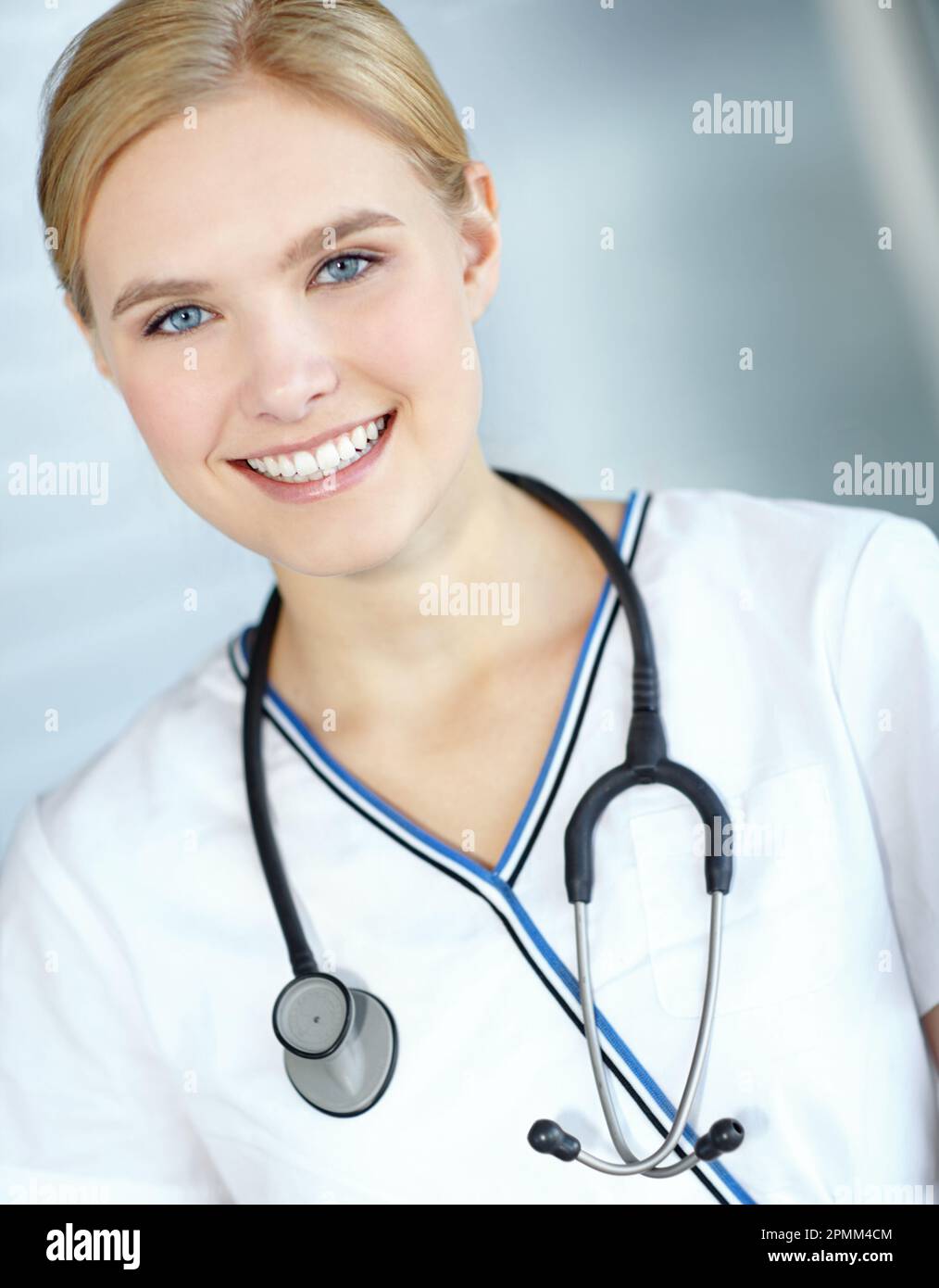 She brings a positive atmosphere to the hospital. Portrait of a pretty ...