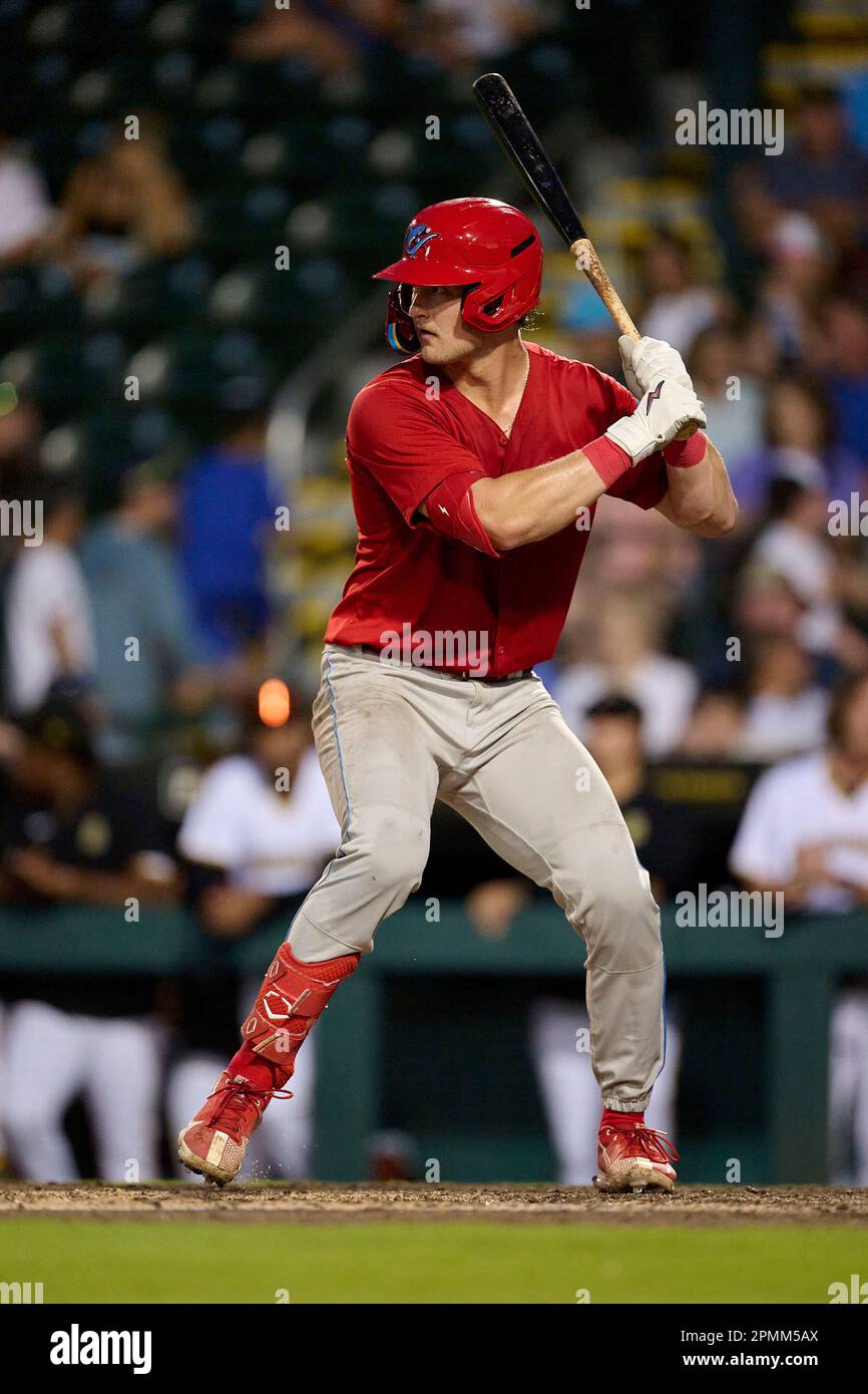 Clearwater Threshers Caleb Ricketts (4) bats during a MiLB Florida ...