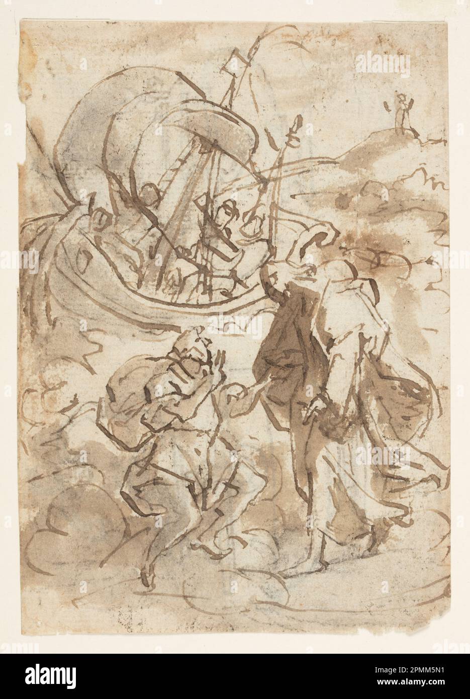 Christ saving peter from drowning this is a drawing hi-res stock ...