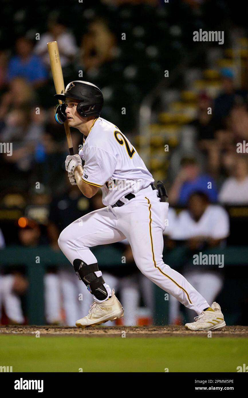 Bradenton Marauders Tres Gonzalez (27) bats during a MiLB Florida State ...