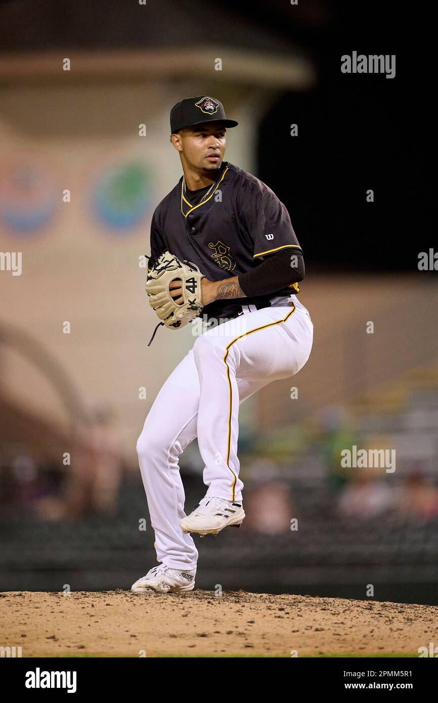Bradenton Marauders pitcher Elijah Birdsong (17) during an MiLB Florida ...