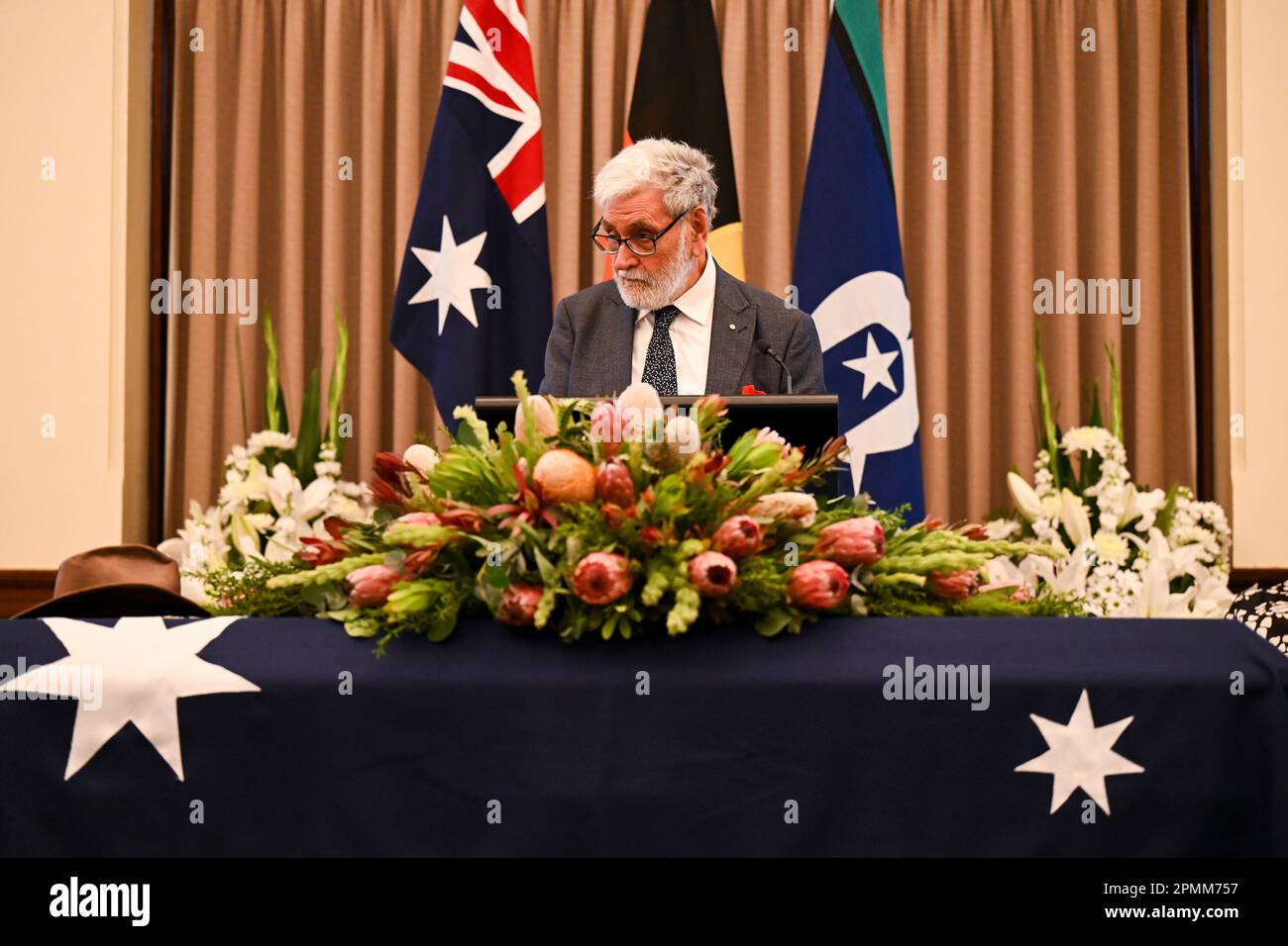 Former Australian Science Minister Barry Jones speaks during a state ...