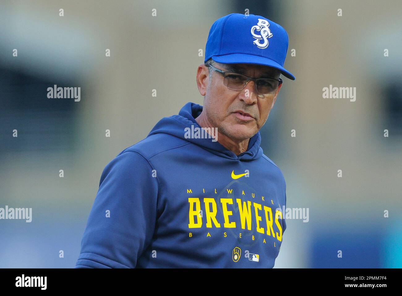 Biloxi, Mississippi, USA. 13th Apr, 2023. Biloxi Shuckers Manager Mike ...