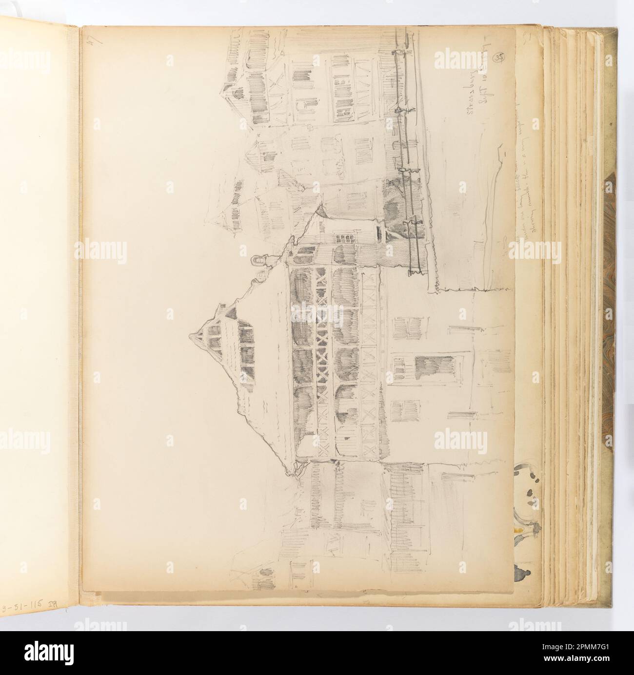 Timbered buildings on river bank this is a album p hi-res stock ...