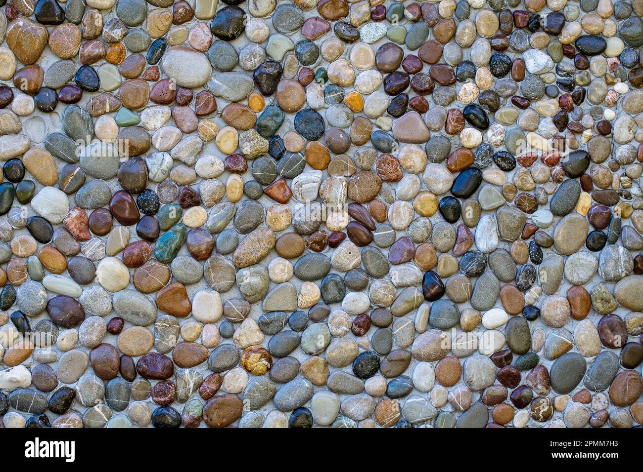Pebble stone wall texture background or texture, close up. Building ...