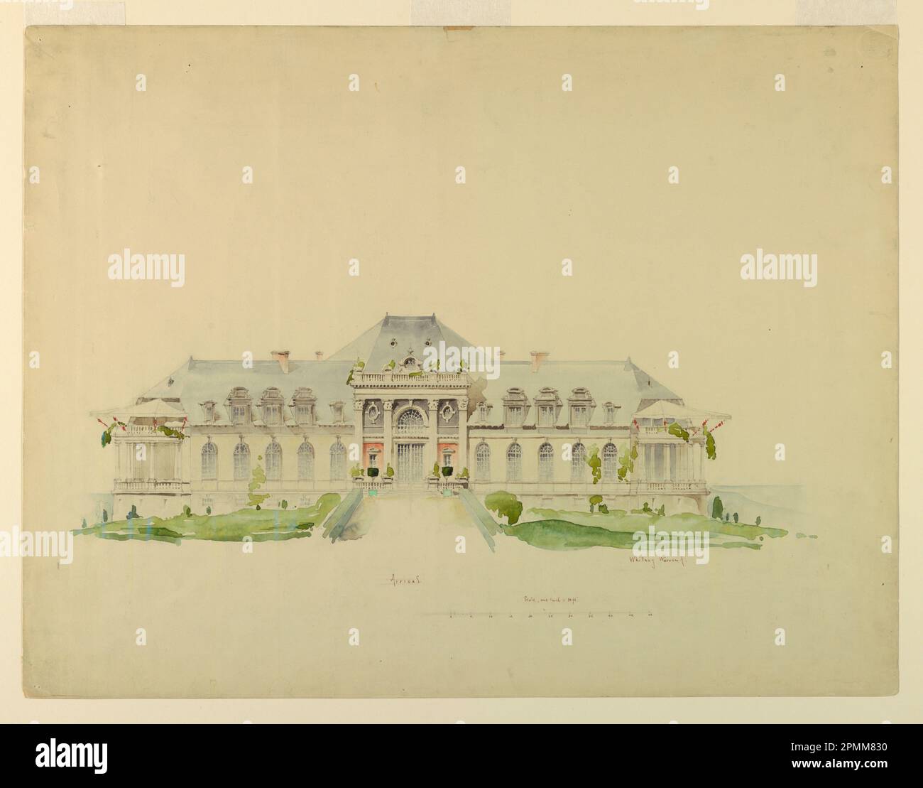Drawing, Front Elevation of the Newport Country Club, Harrison Avenue ...