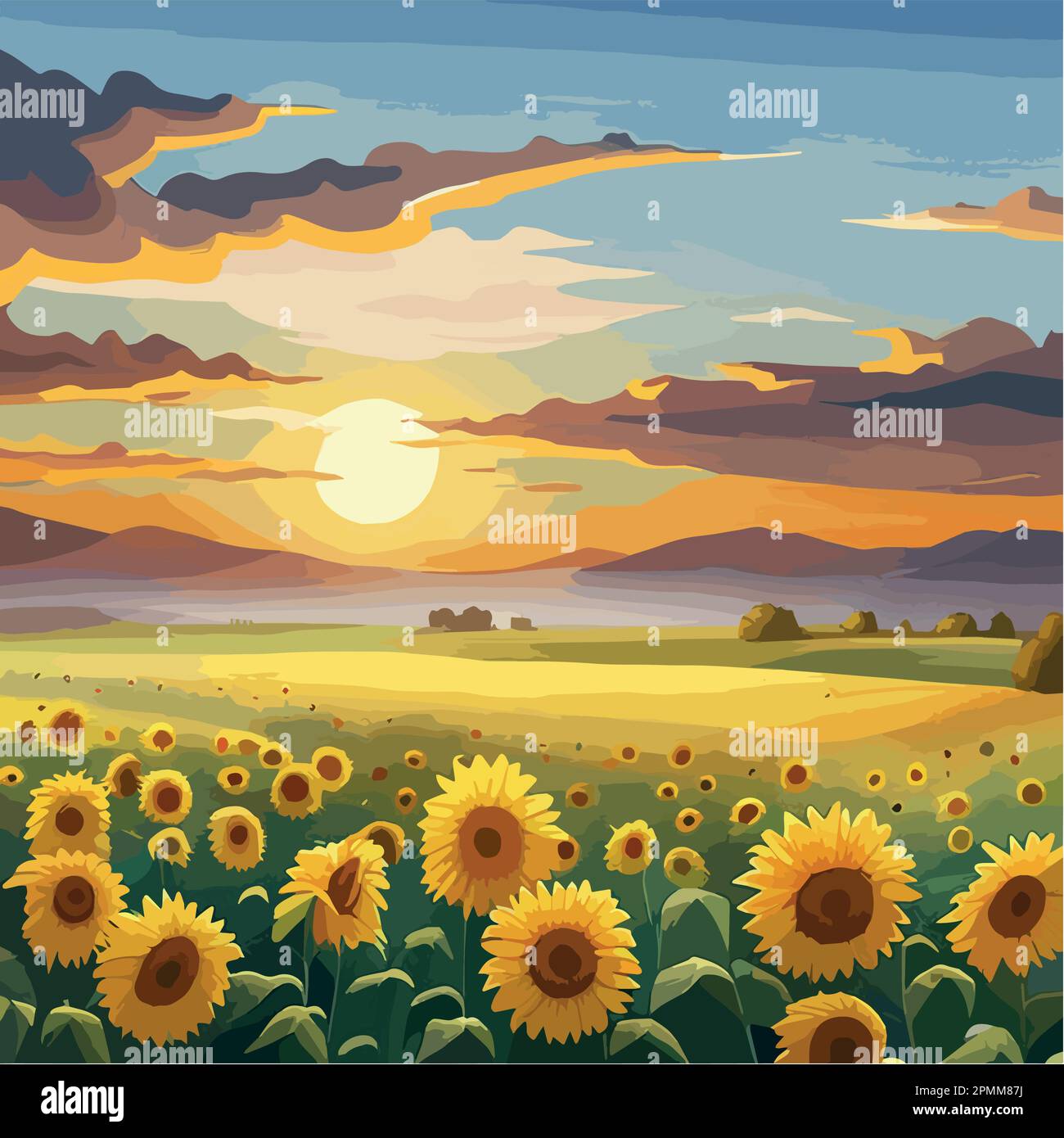 Rolling sunset Stock Vector Images - Alamy