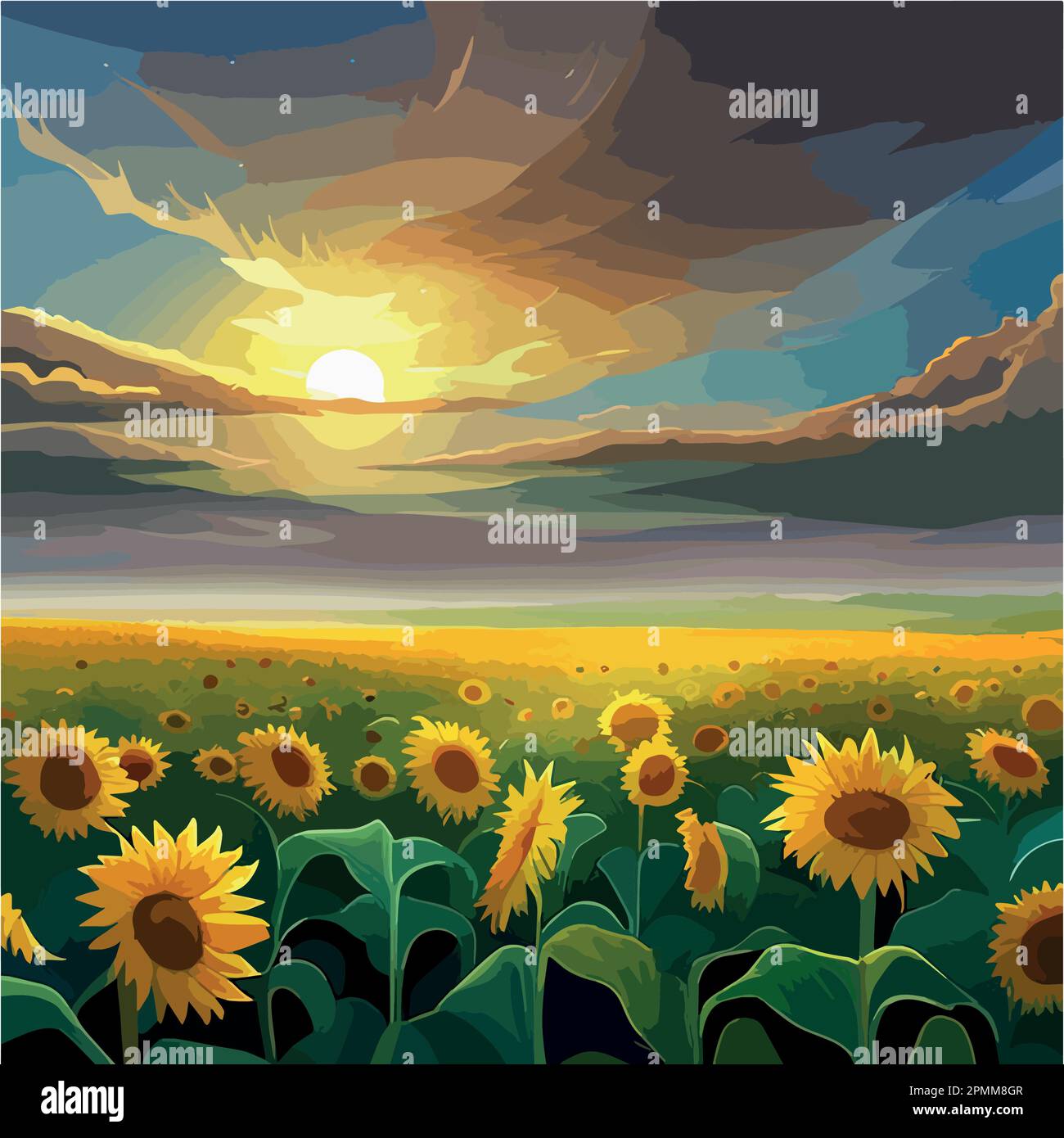 Rolling sunset Stock Vector Images - Alamy