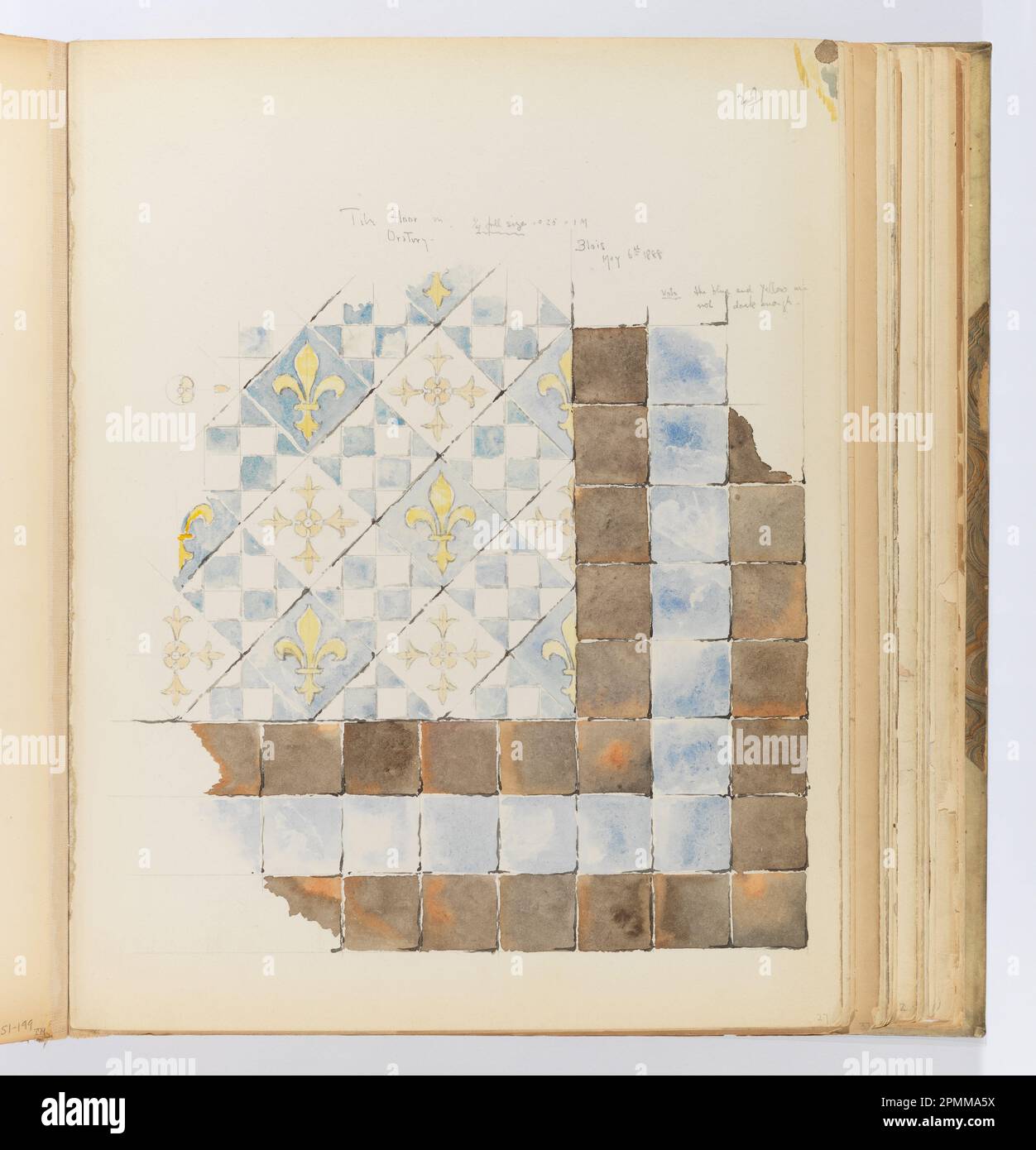 Album Page, Tile Floor in Oratory, Blois; Whitney Warren Jr. (American ...