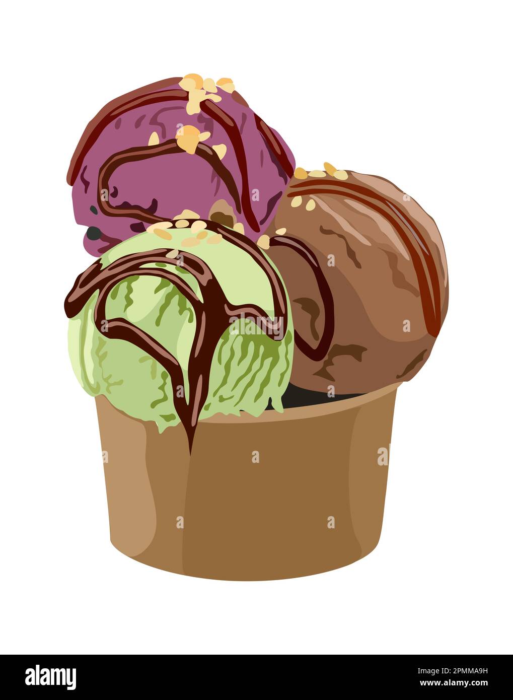 Blueberry icecream in cone Stock Vector Images - Alamy